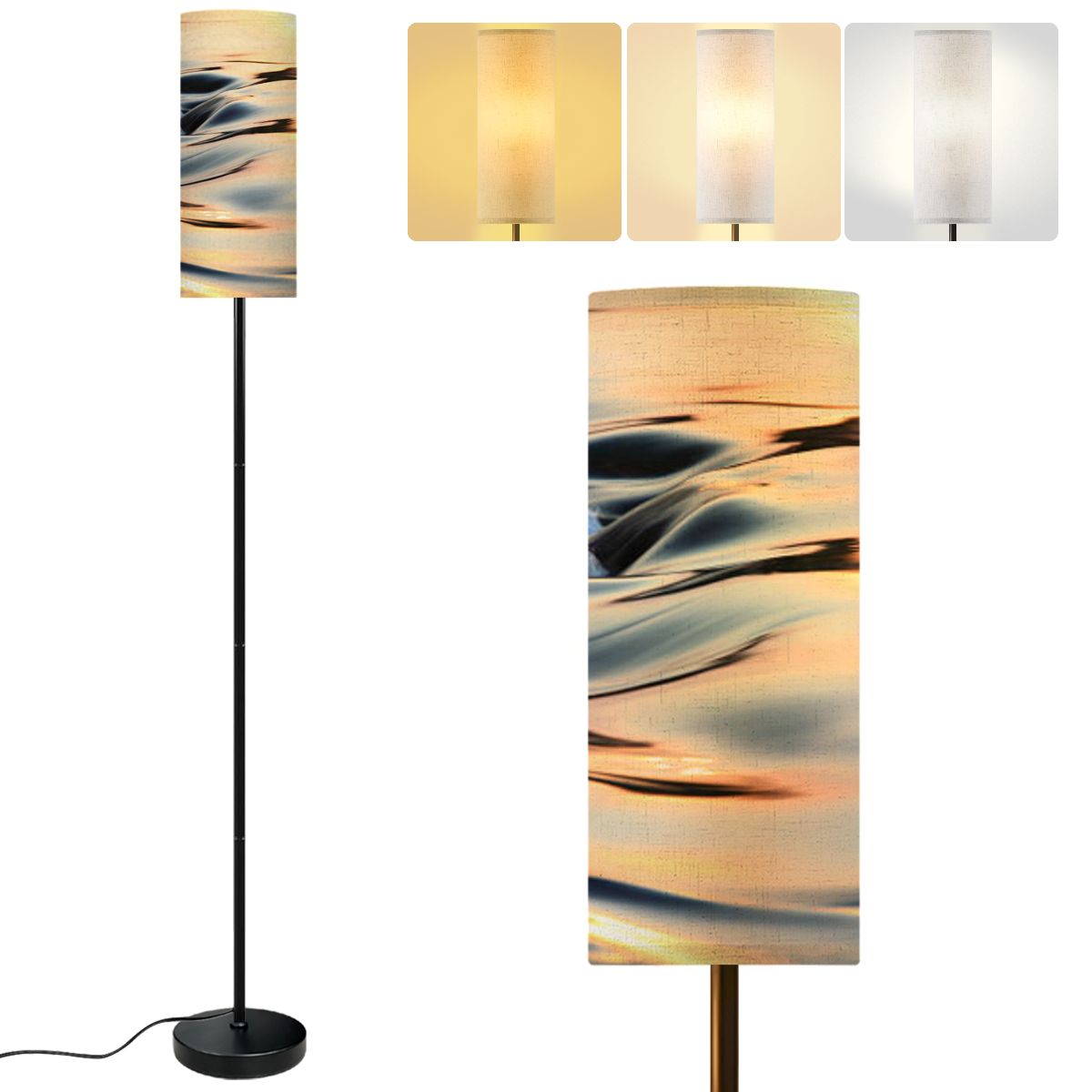 Modern Standing Floor Lamp Light reflecting flowing water Dimmable ...