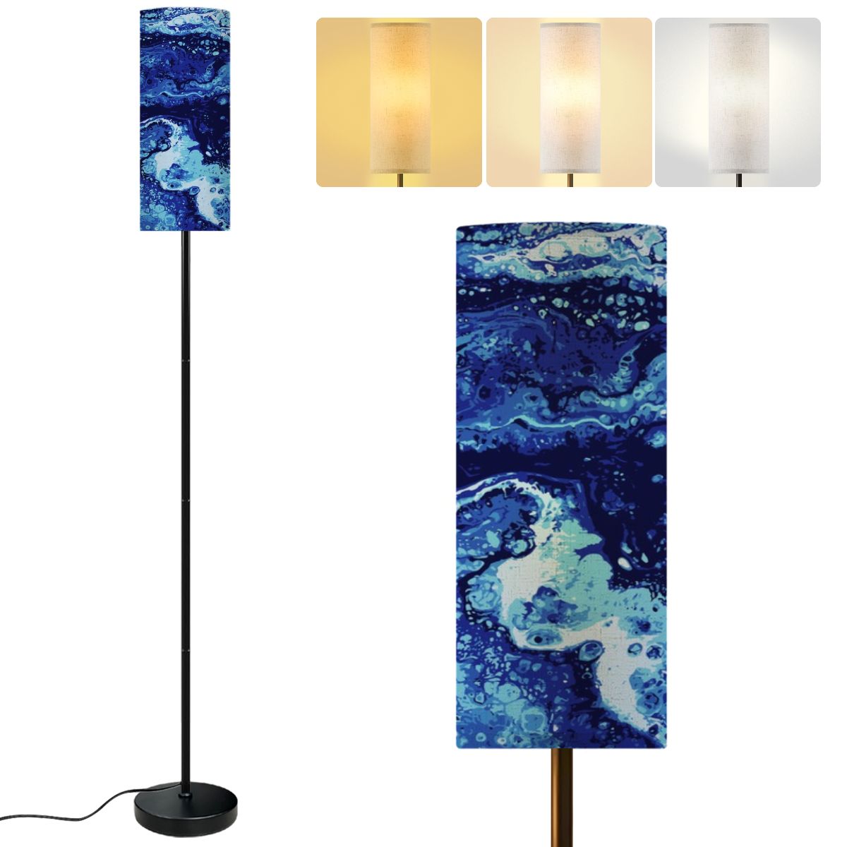 Modern Standing Floor Lamp Liguid watercolor ink abstract colored ...