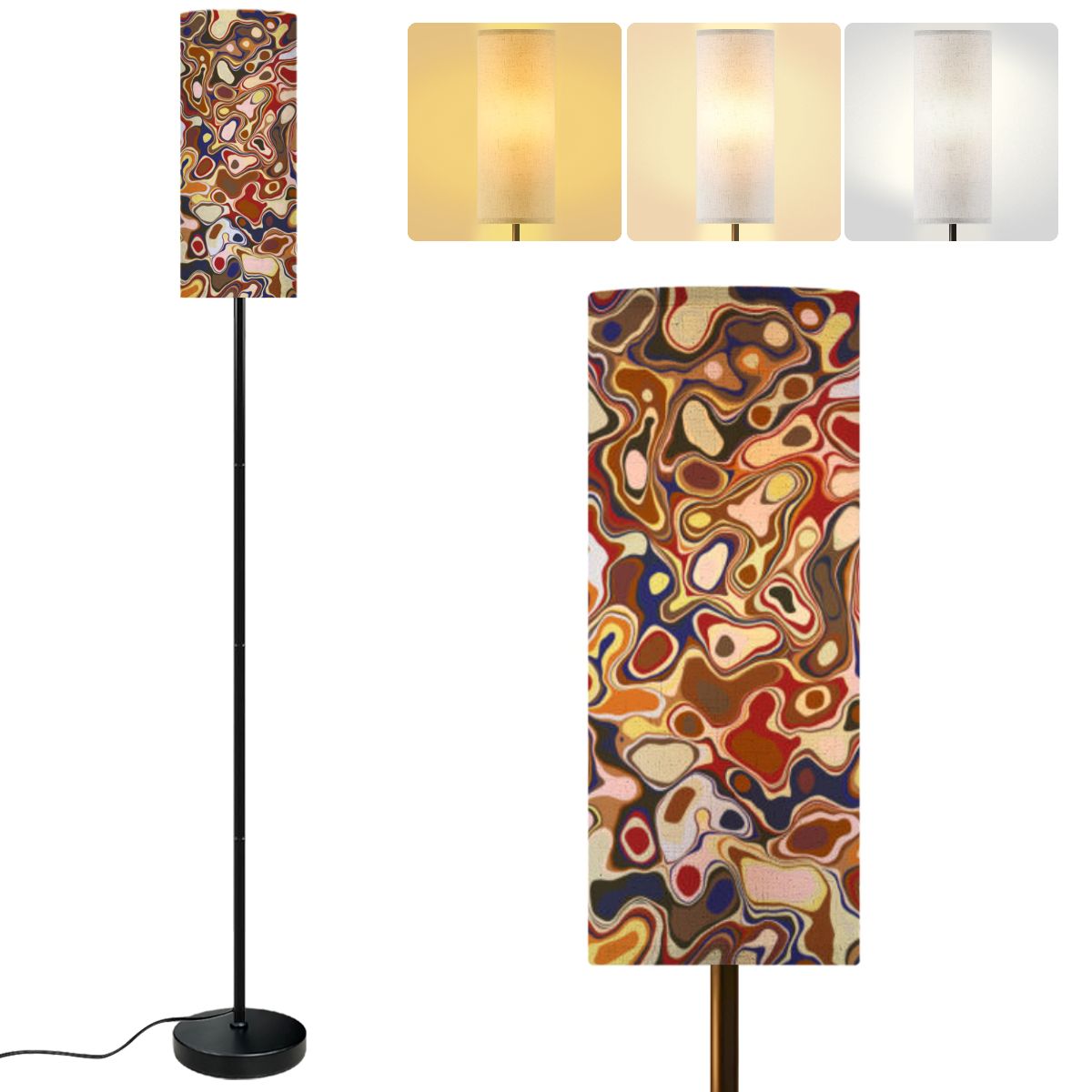 Modern Standing Floor Lamp Liquid paper marbling paint Fluid painting ...