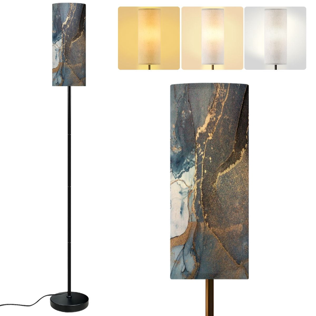 Modern Standing Floor Lamp Luxury abstract fluid art painting alcohol ...