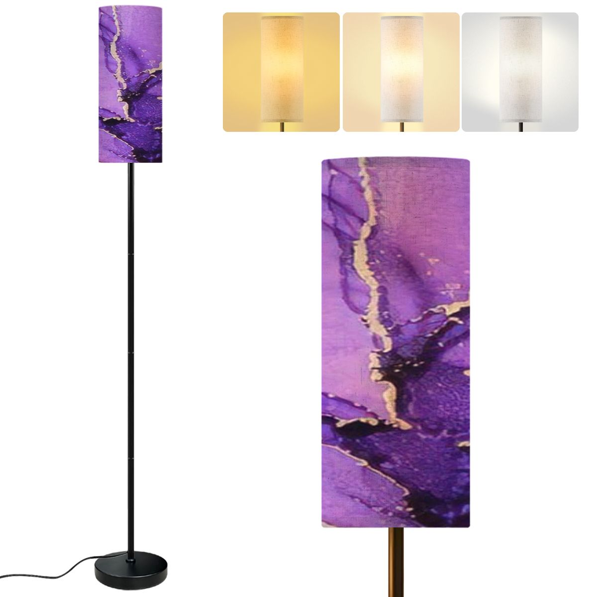 Modern Standing Floor Lamp Luxury abstract fluid art painting alcohol ...