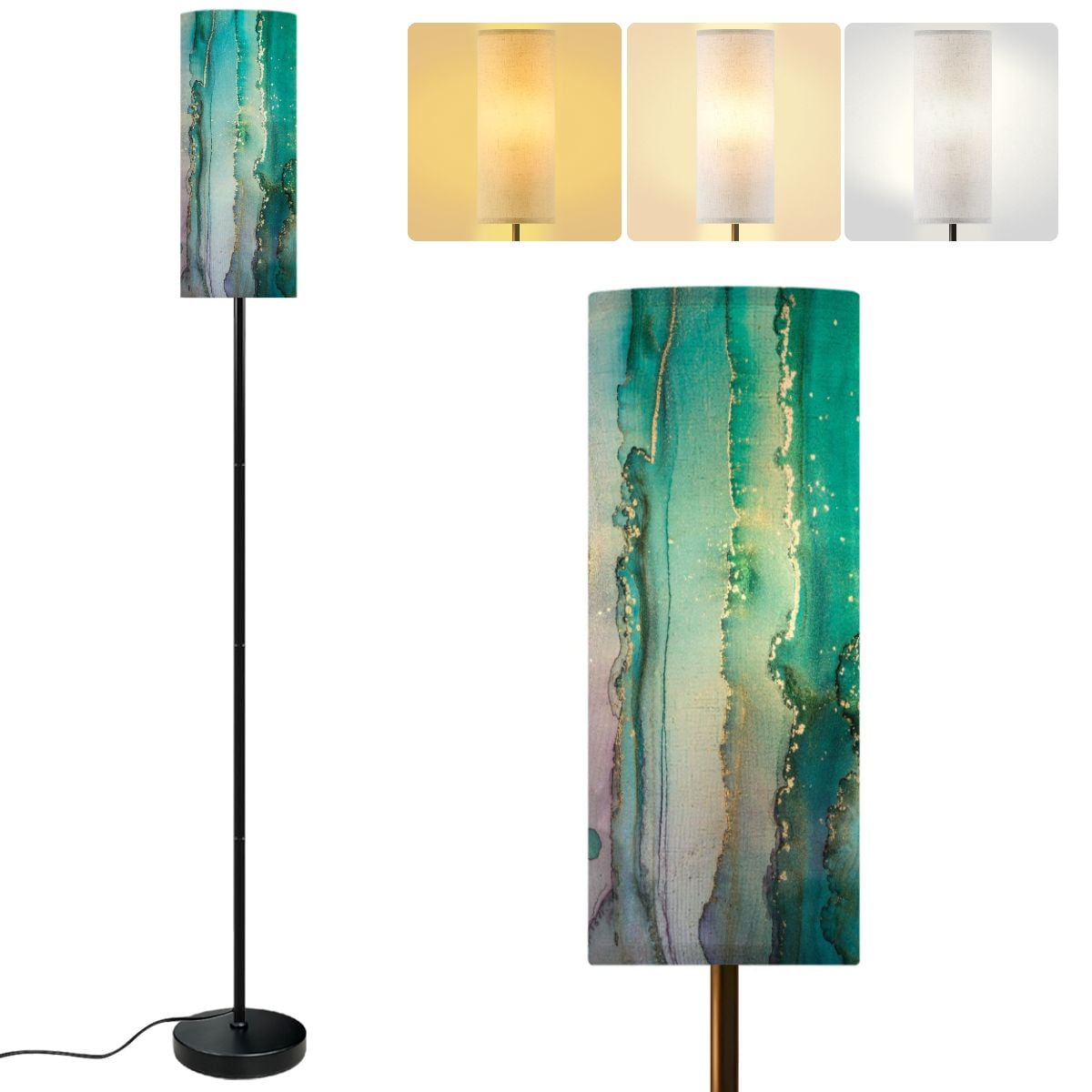 Modern Standing Floor Lamp Luxury abstract painting fluid art technique ...