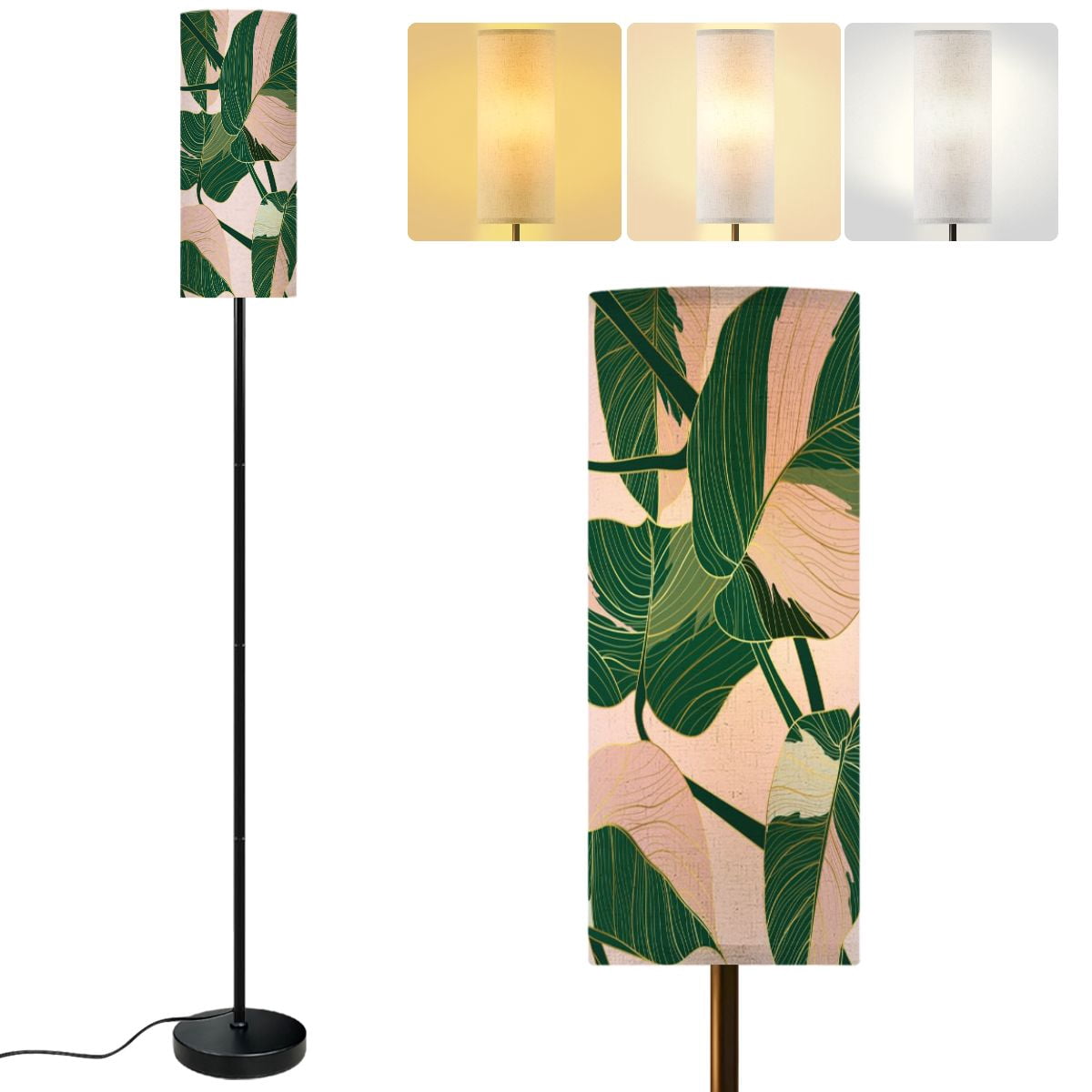 Modern Standing Floor Lamp Luxury line Variegated Plants nature drawing ...