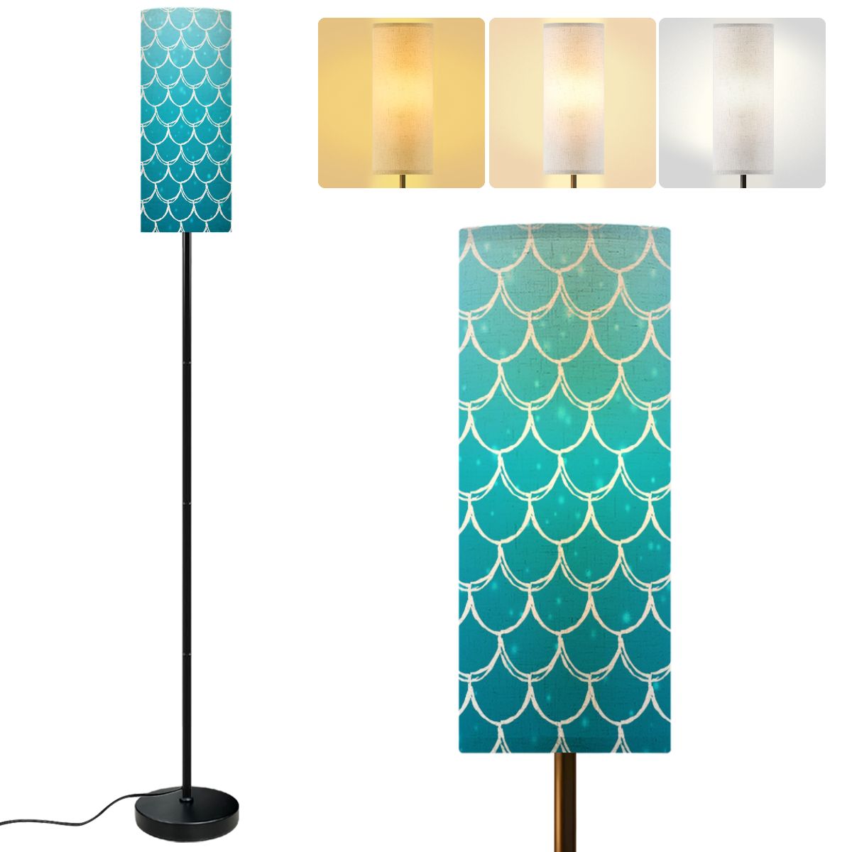 Modern Standing Floor Lamp Mermaid scale trendy gradient Horizontal ...