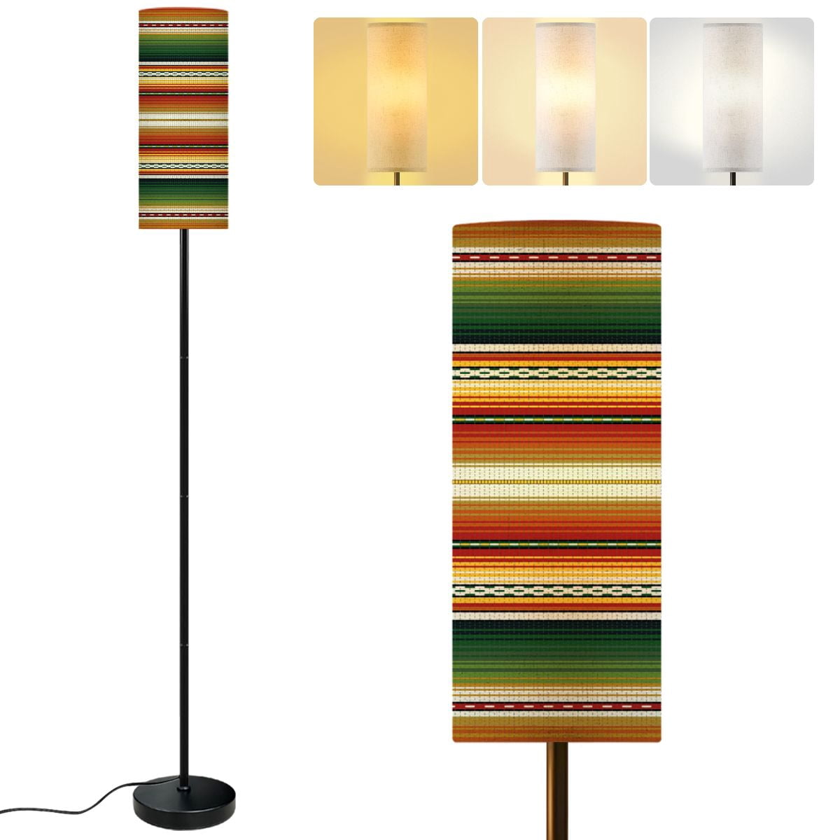 Modern Standing Floor Lamp Mexican serape design seamless Colorful ...