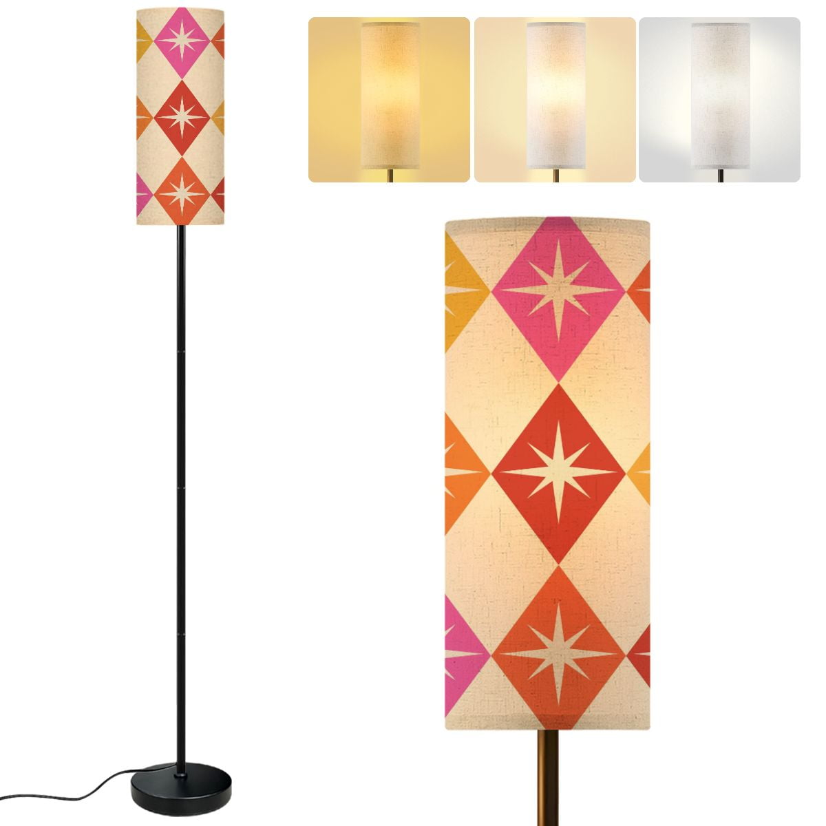 Modern Standing Floor Lamp Mid century atomic starbursts diamond argyle ...