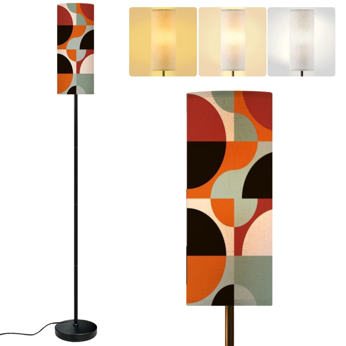 Modern Standing Floor Lamp Mid century geometric abstract simple shapes ...