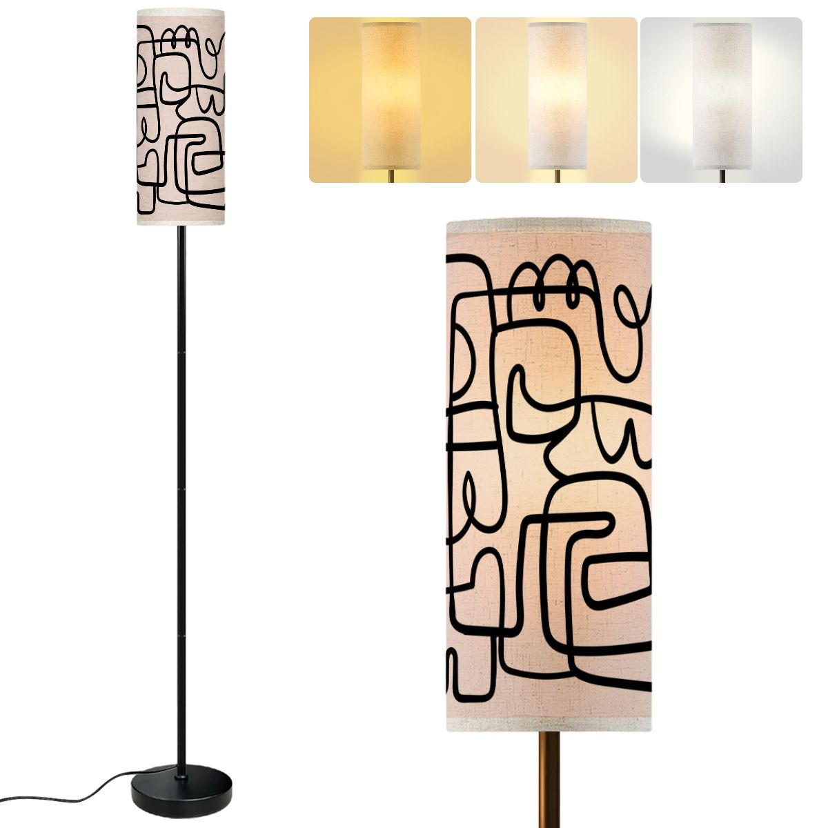 Modern Standing Floor Lamp Mid century modern minimalist art print ...