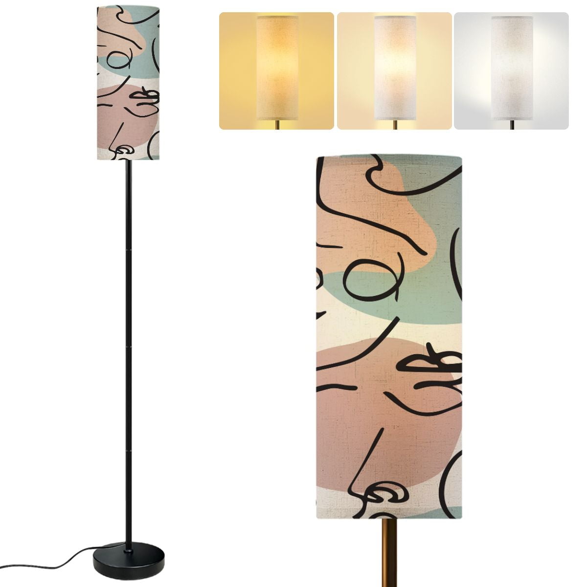 Modern Standing Floor Lamp Modern continuous line art cubism style ...