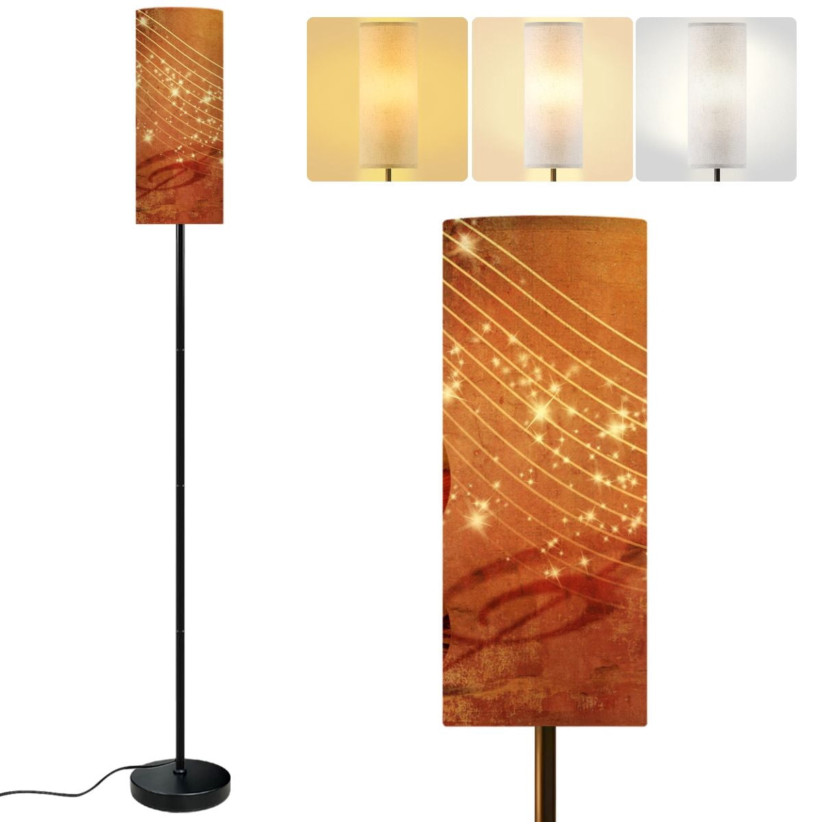Modern Standing Floor Lamp Music theme poster treble clef abstract ...