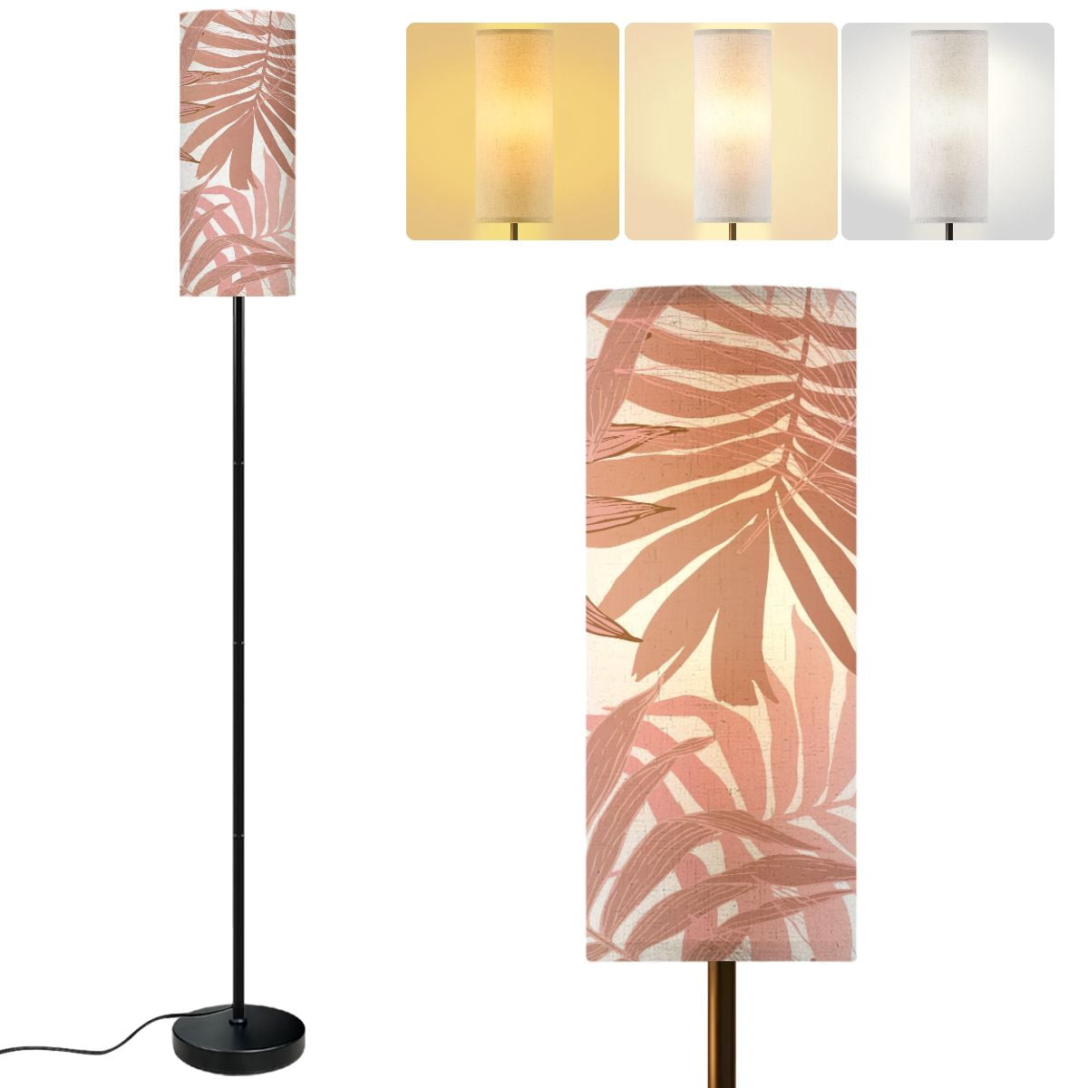 Modern Standing Floor Lamp Nature seamless pattern Hand drawn abstract ...
