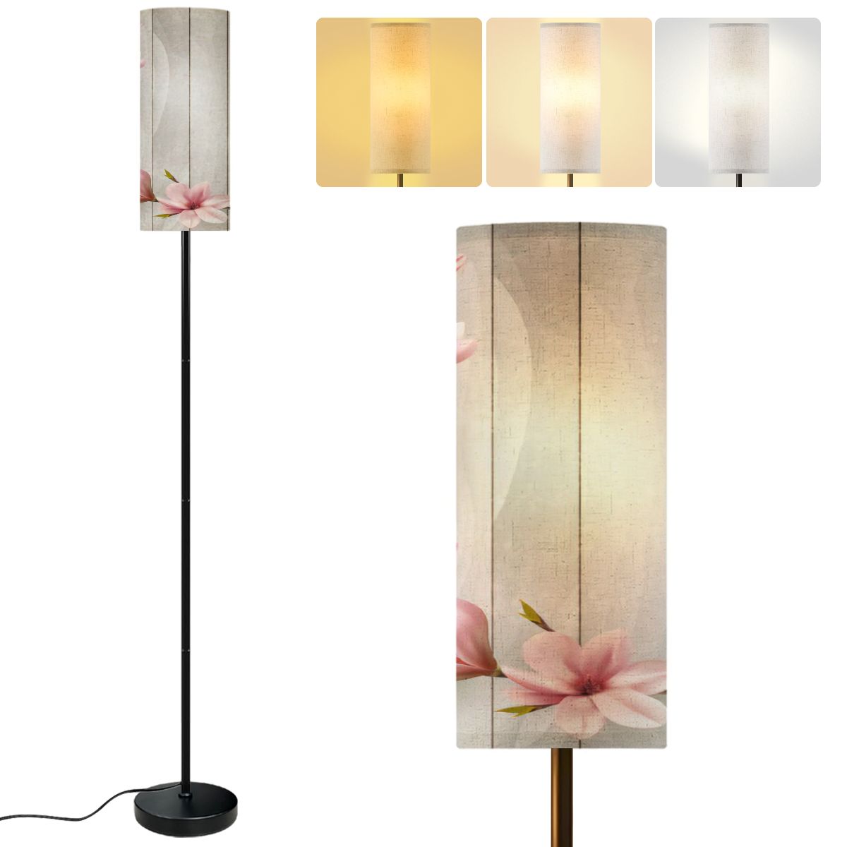 Modern Standing Floor Lamp Nature spring beautiful branches Dimmable ...
