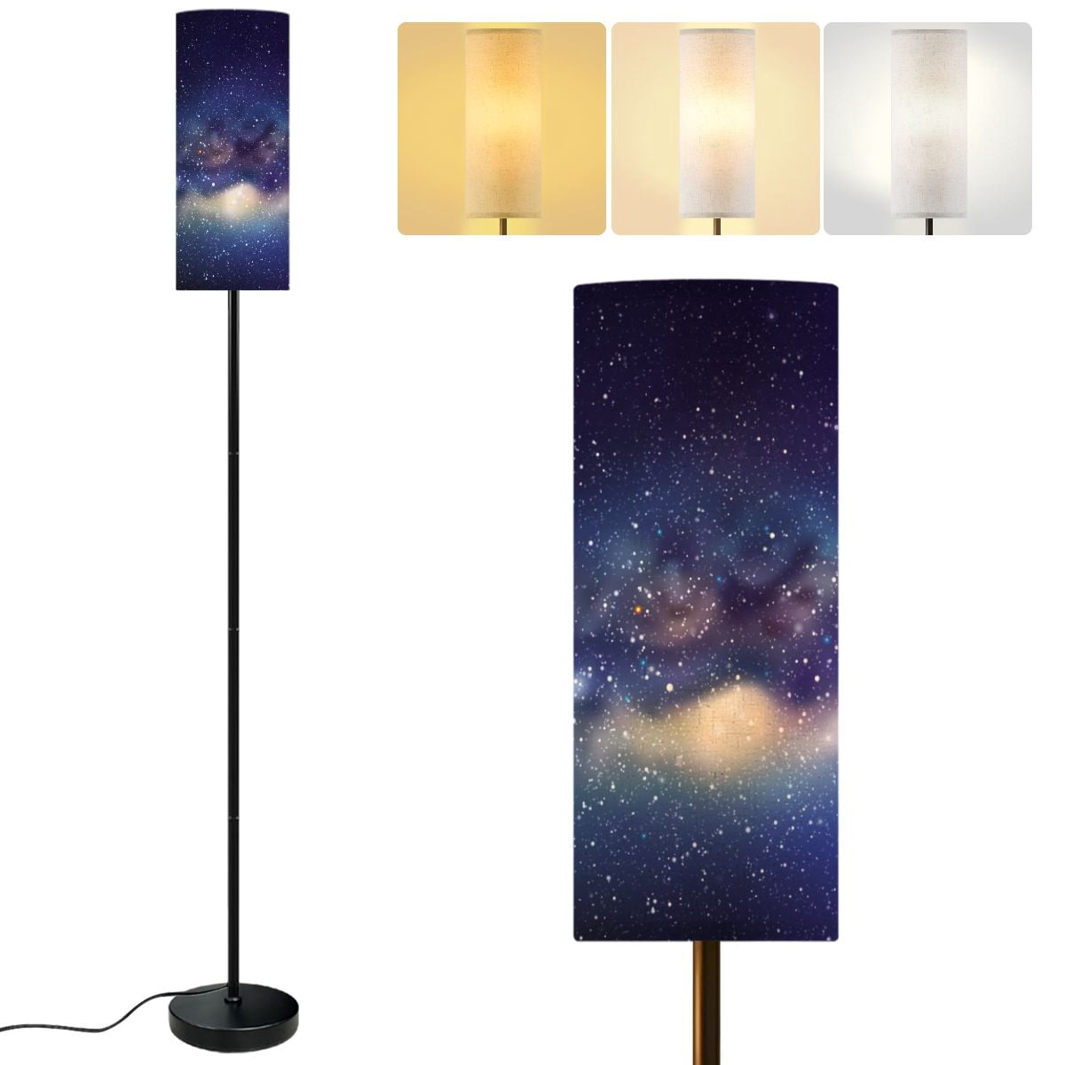 Modern Standing Floor Lamp Night sky Milky Way stars nebula Space blue ...
