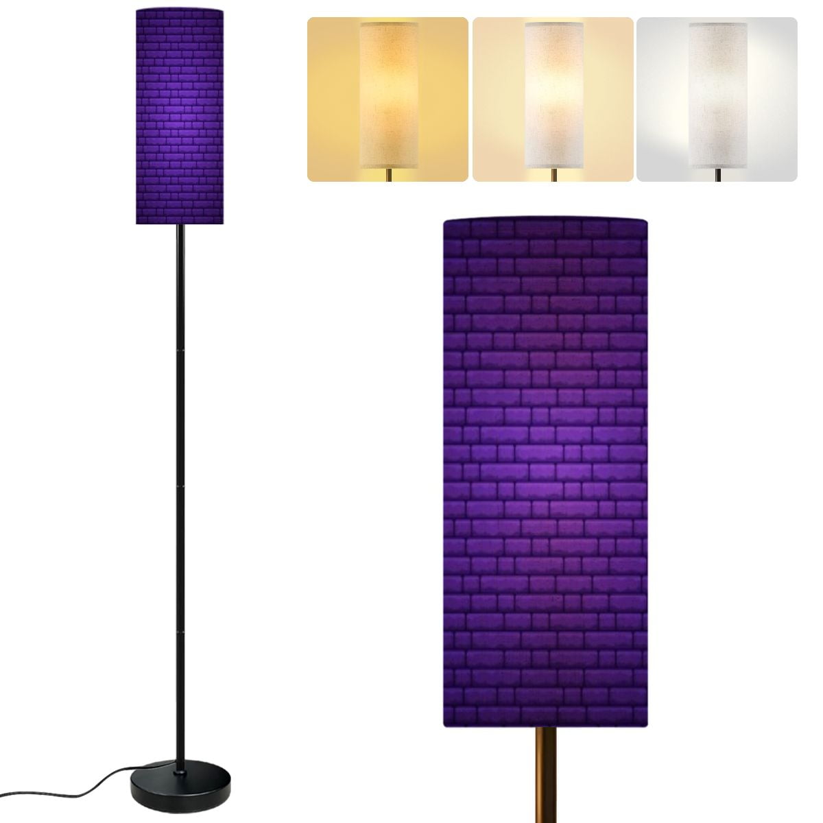 Modern Standing Floor Lamp Nightly brick wall Purple for neon lights ...