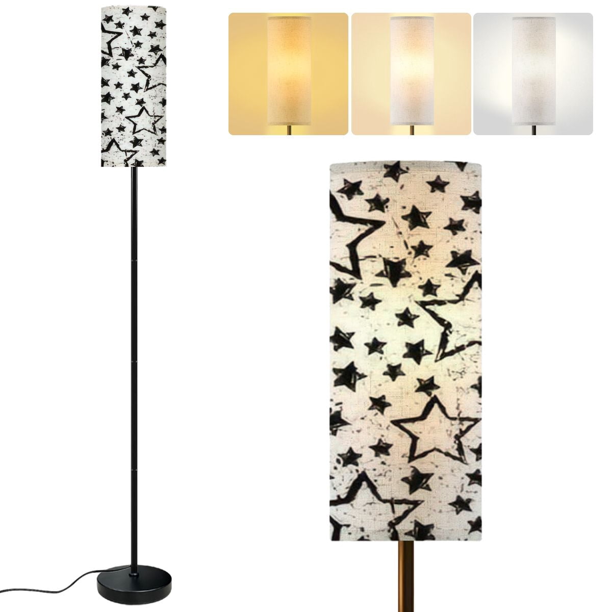 Modern Standing Floor Lamp Old worn scratched Stars scrapes are laid ...