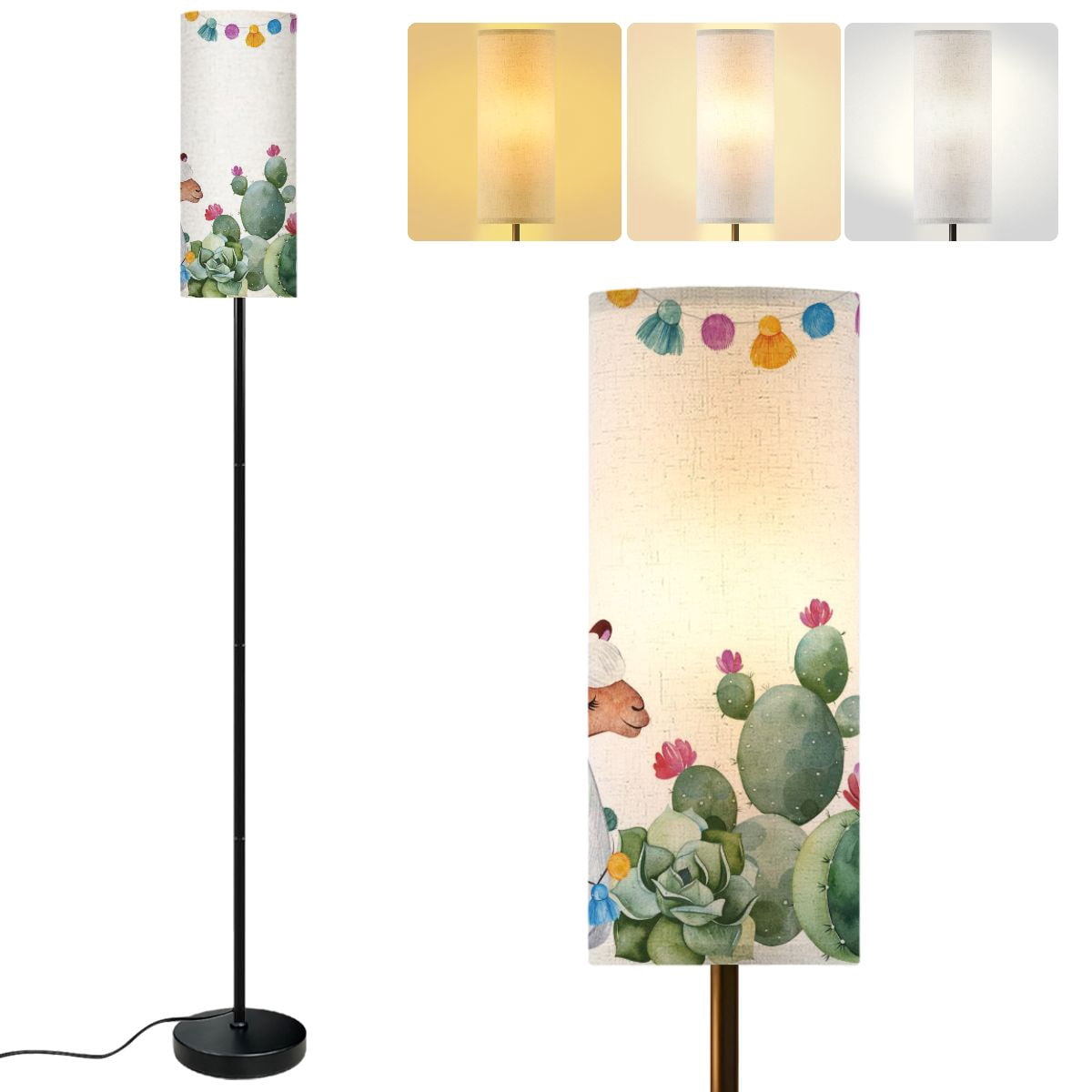 Modern Standing Floor Lamp Party invitation green watercolor Dimmable ...
