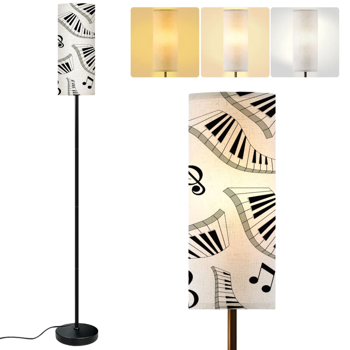 Modern Standing Floor Lamp Piano music stave Music Seamless pattern ...