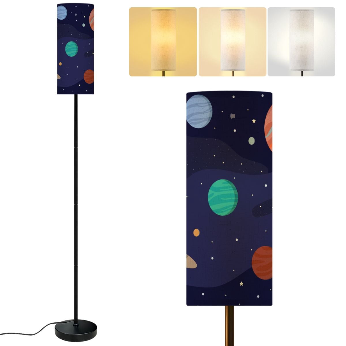 Modern Standing Floor Lamp Planets space stars cartoon style Solar ...