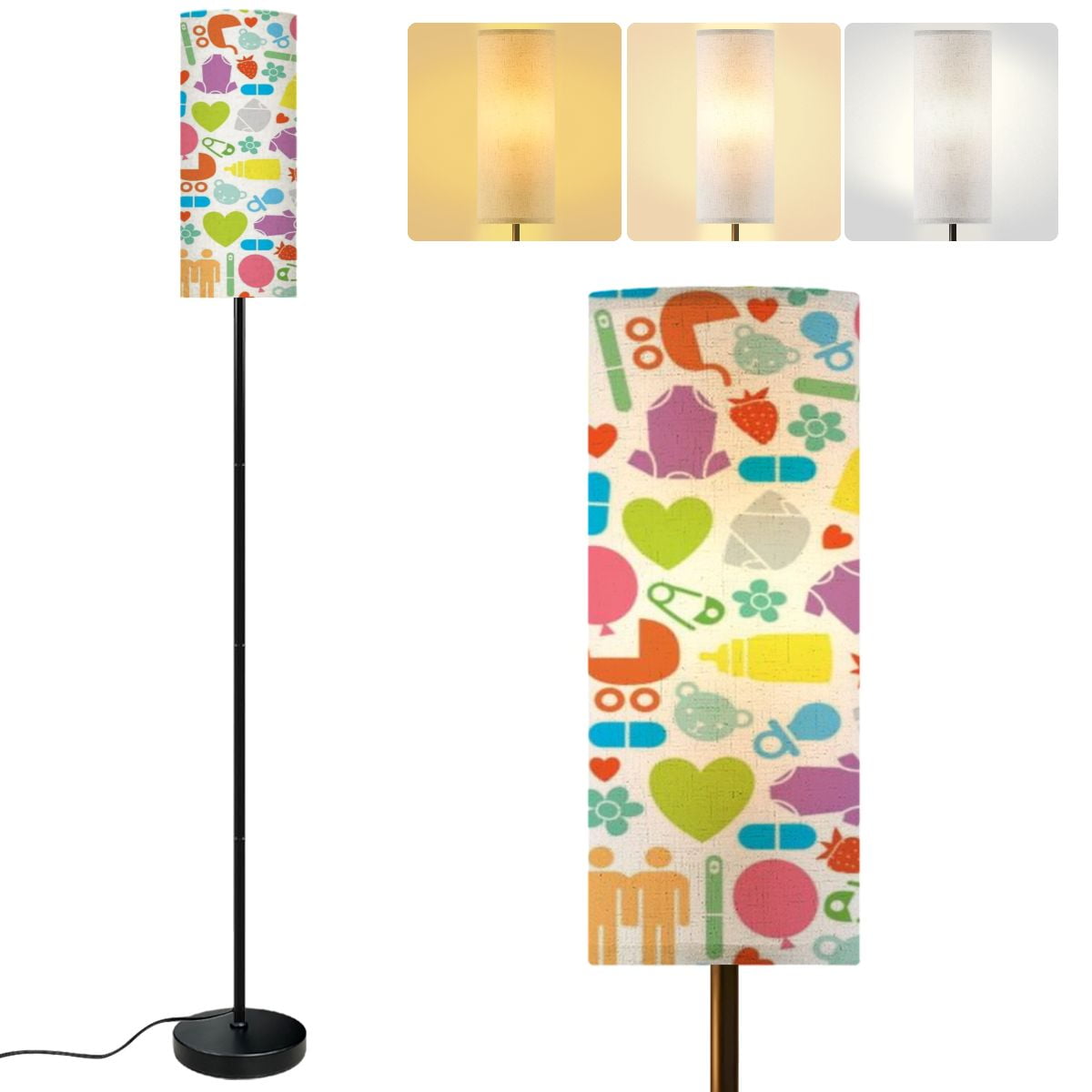 Modern Standing Floor Lamp Pregnant seamless Dimmable Metal Pole Lamp ...