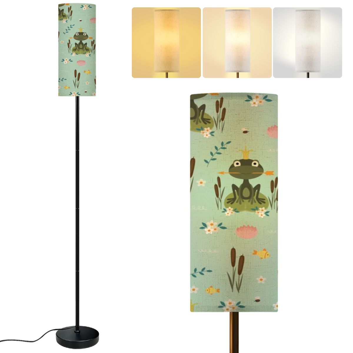 Modern Standing Floor Lamp Princess frog holding an arrow lake Seamless ...