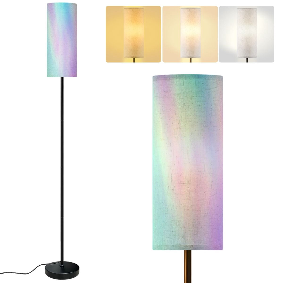 Modern Standing Floor Lamp Rainbow texture Iridescent holographic ...