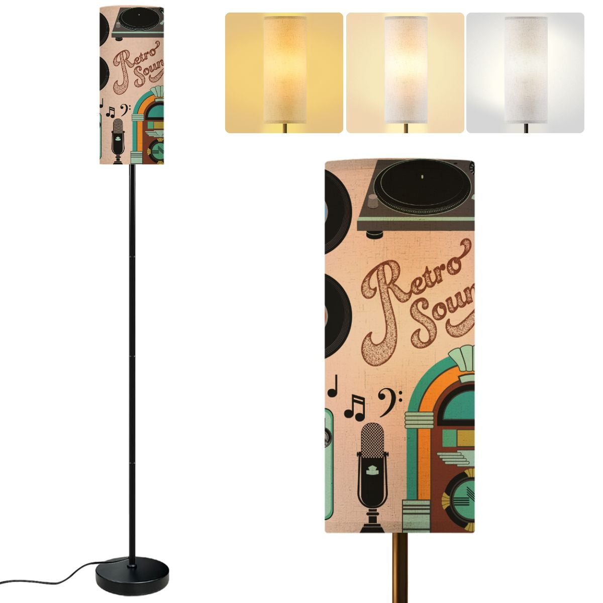 Modern Standing Floor Lamp Retro Sound Set music related objects clip ...