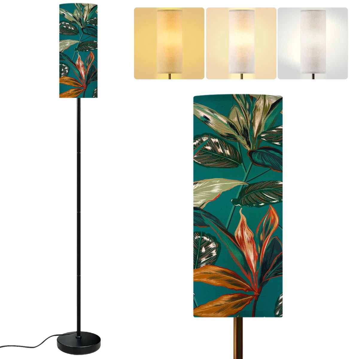 Modern Standing Floor Lamp Retro Tropical forest botanical Motifs ...