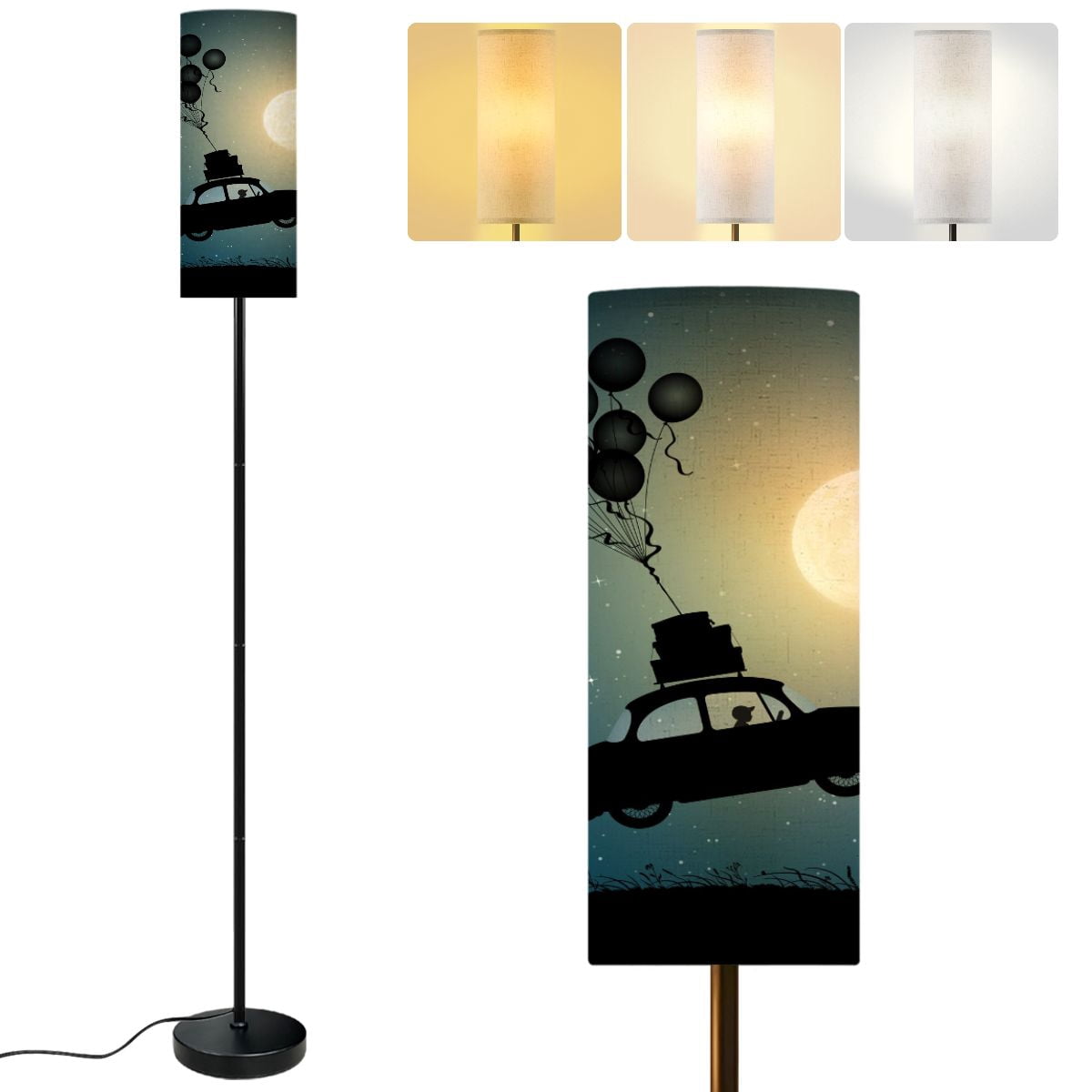 Modern Standing Floor Lamp Retro car fly balloons night Funny ...