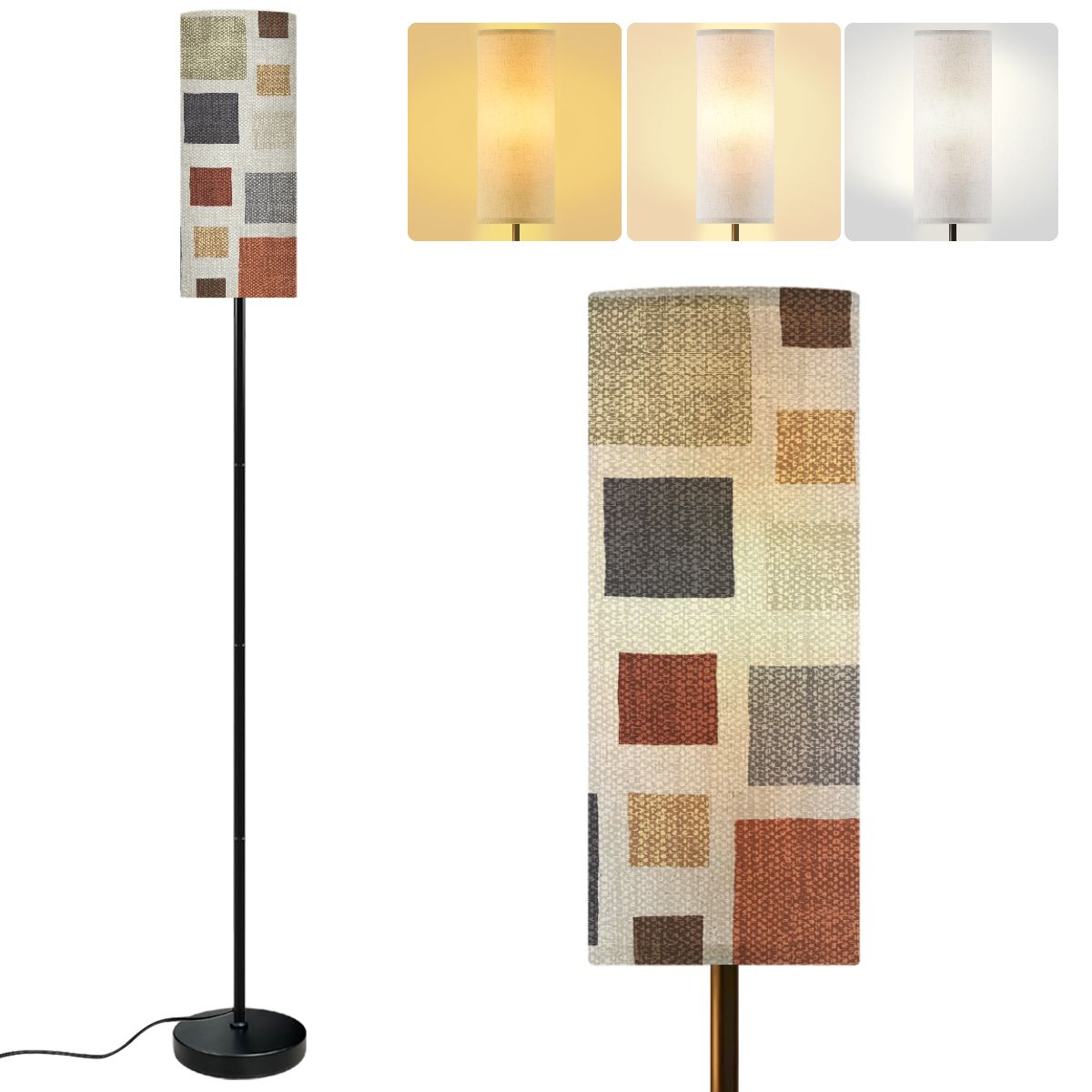 Modern Standing Floor Lamp Rug seamless texture square pattern ethnic ...