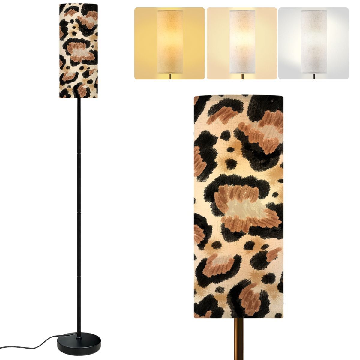 Modern Standing Floor Lamp Seamless Abstract paint textured leopard ...