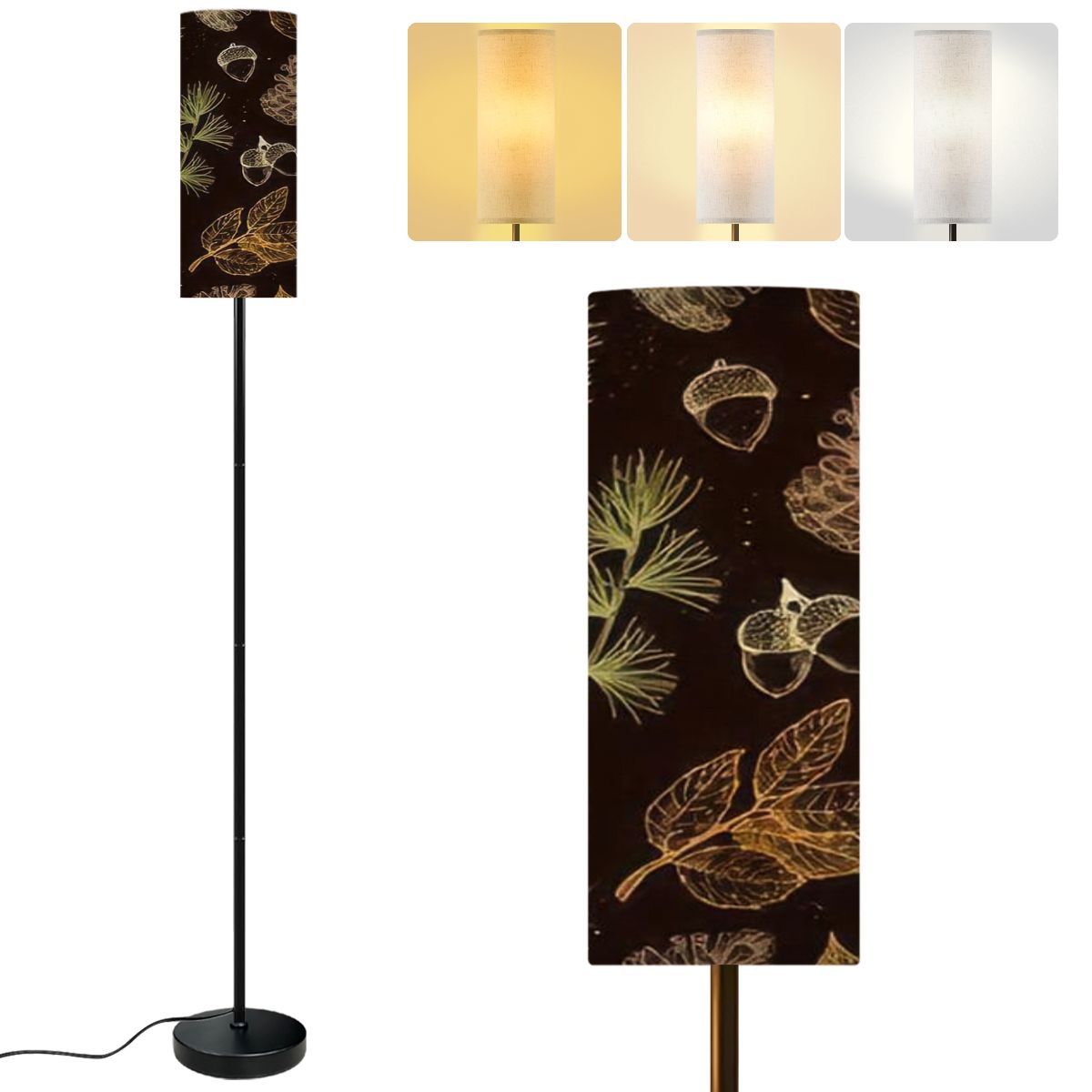 Modern Standing Floor Lamp Seamless Hand drawn illustrations Forest ...