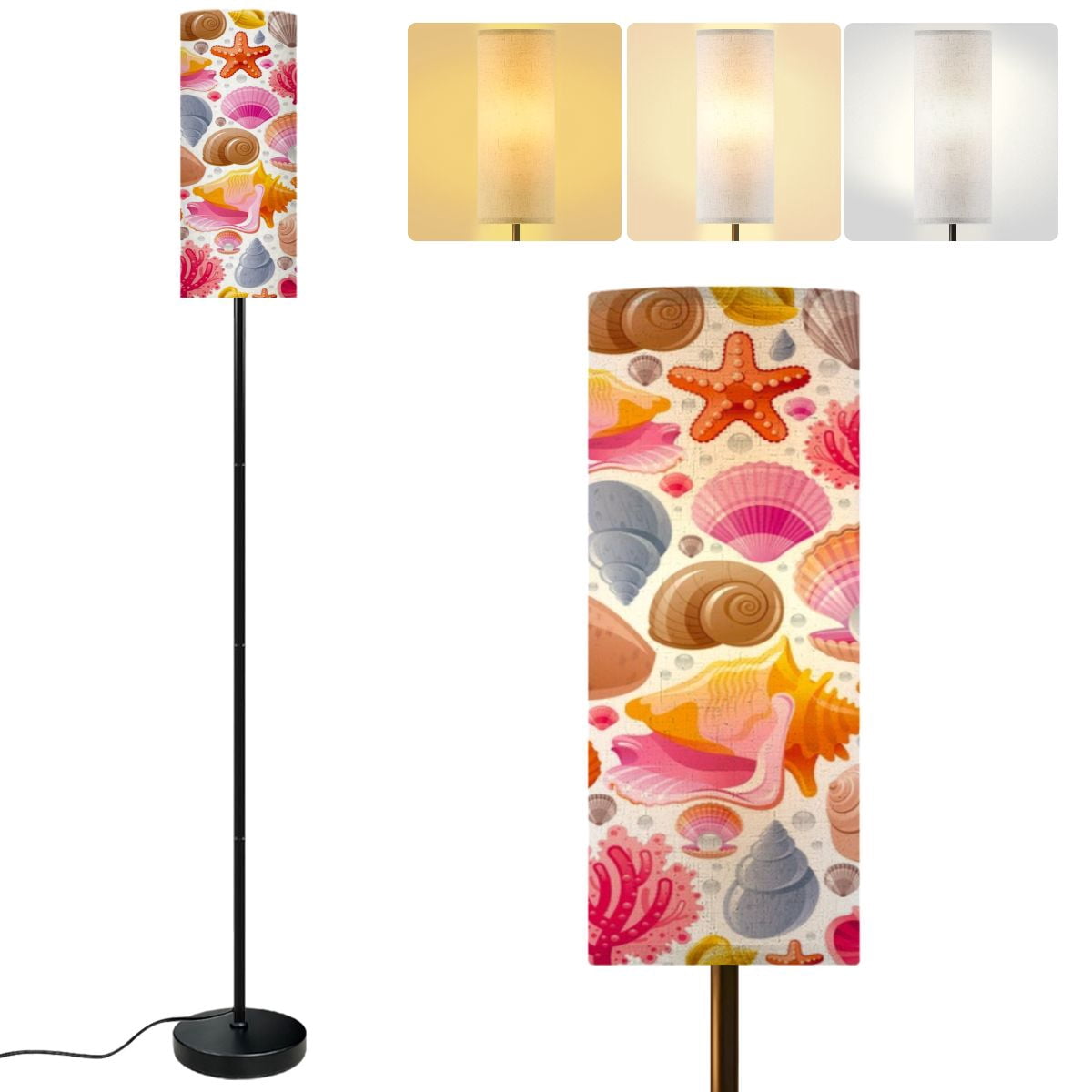 Modern Standing Floor Lamp Seamless Sea travel set underwater diving ...
