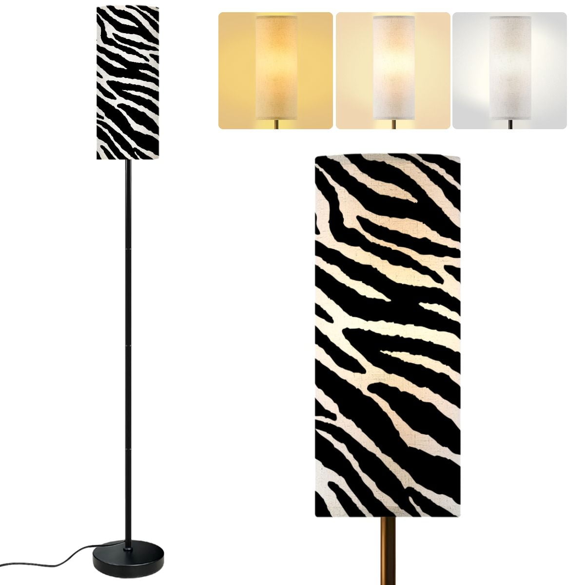 Modern Standing Floor Lamp Seamless animal skin fur zebra version ...