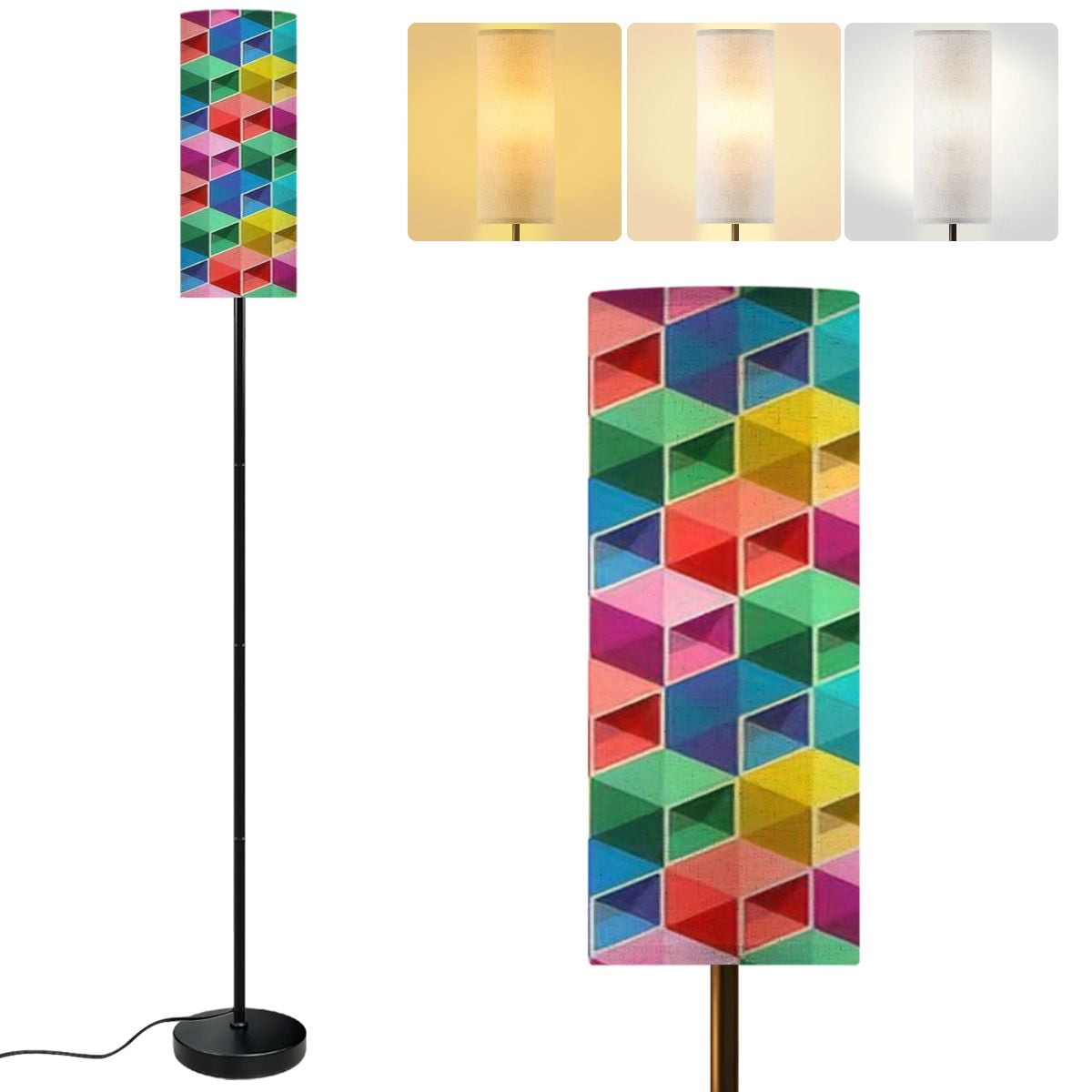 Modern Standing Floor Lamp Seamless from color boxes Volume box shadow ...