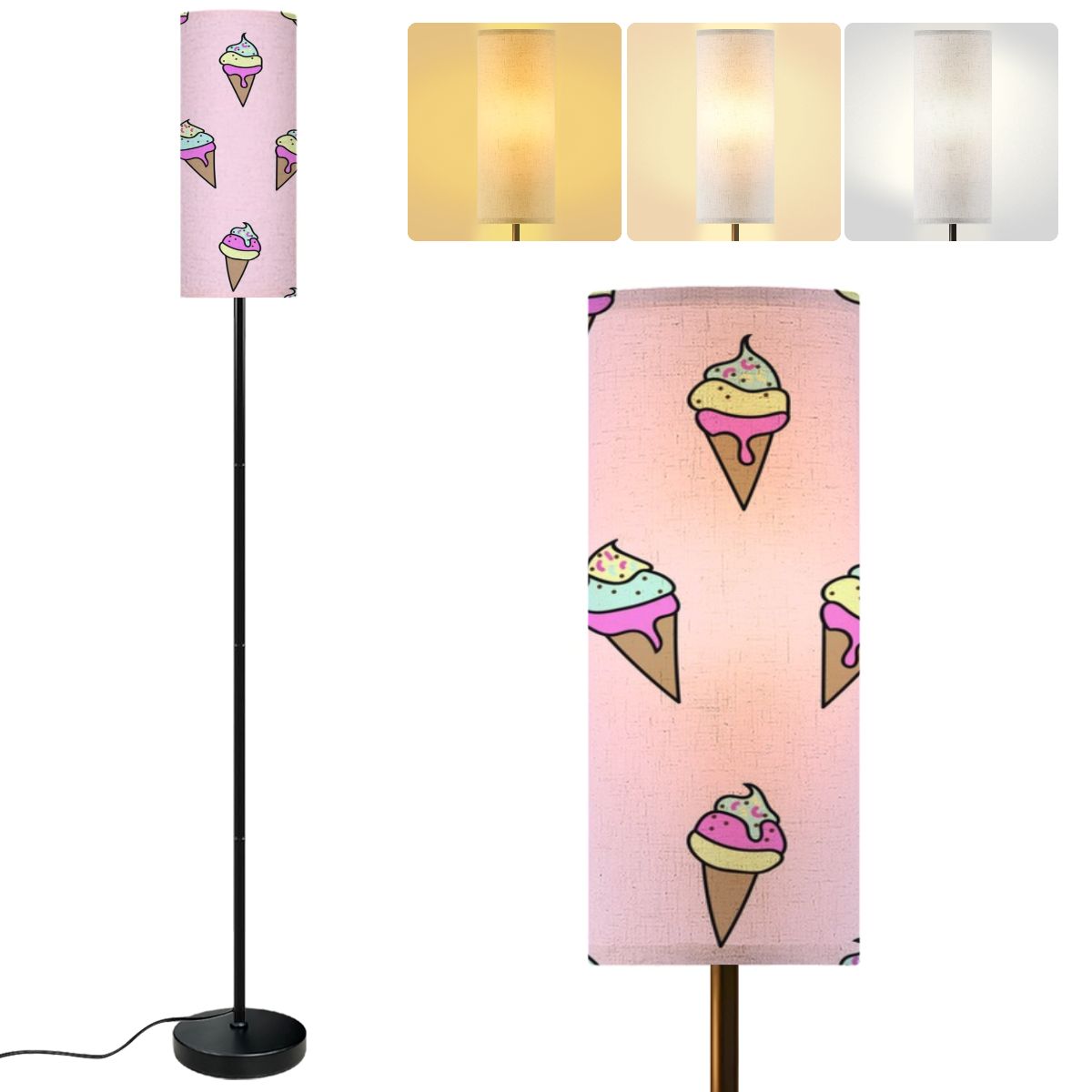Modern Standing Floor Lamp Seamless colorful ice cream For cards ...