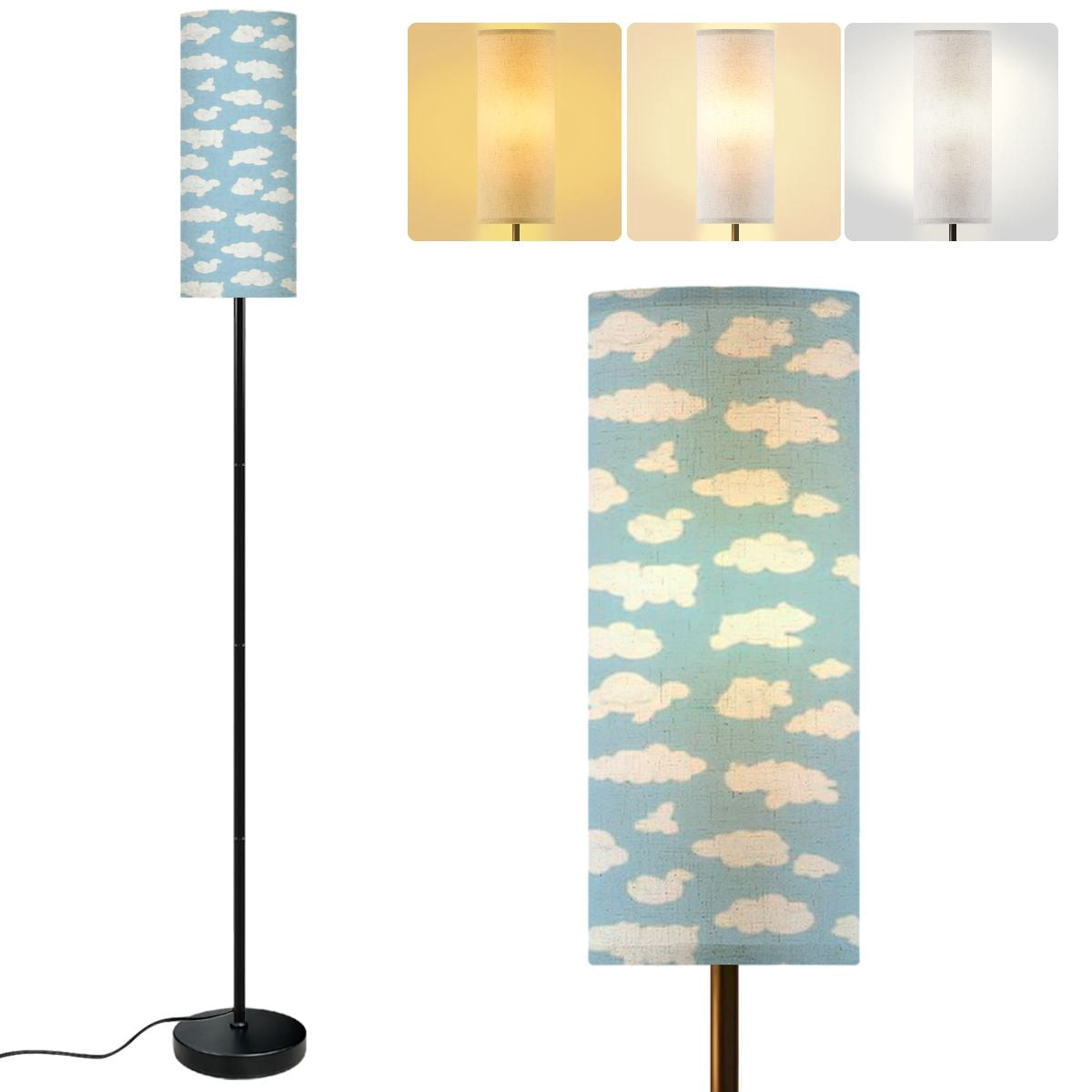 Modern Standing Floor Lamp Seamless cute cartoon curly fun clouds like ...
