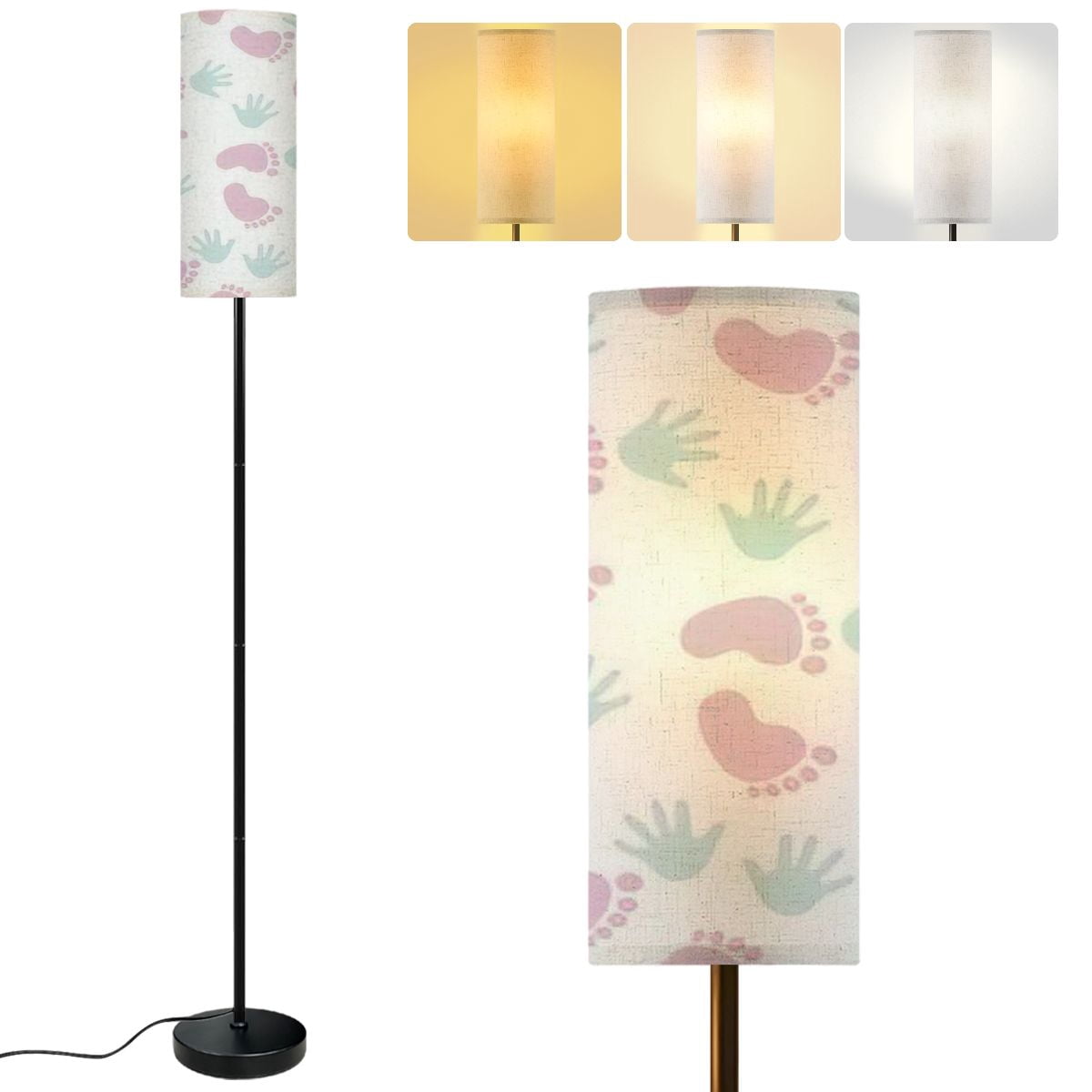 Modern Standing Floor Lamp Seamless footprint handprints for gift ...