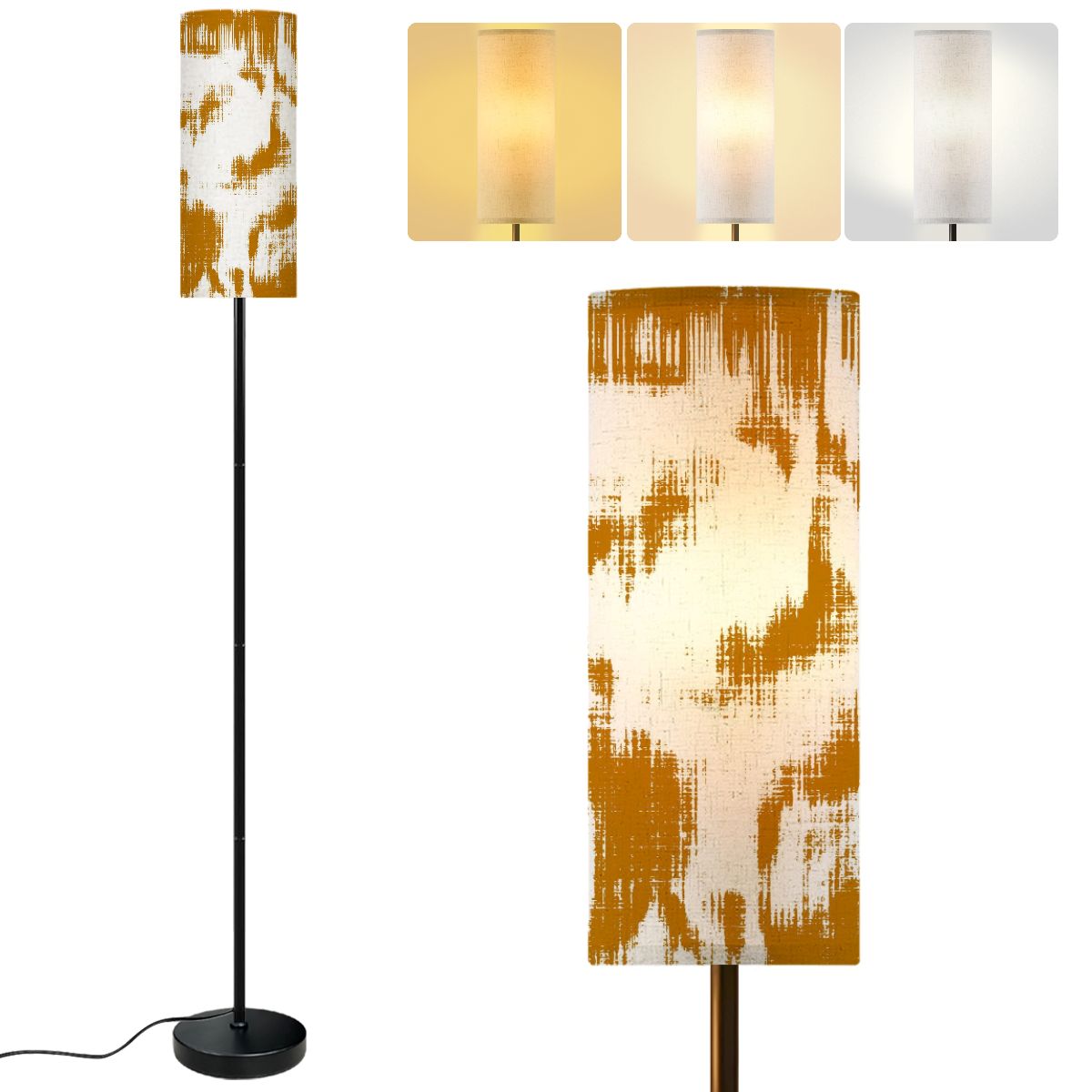 Modern Standing Floor Lamp Seamless ikat pattern pink green Carpet rug ...