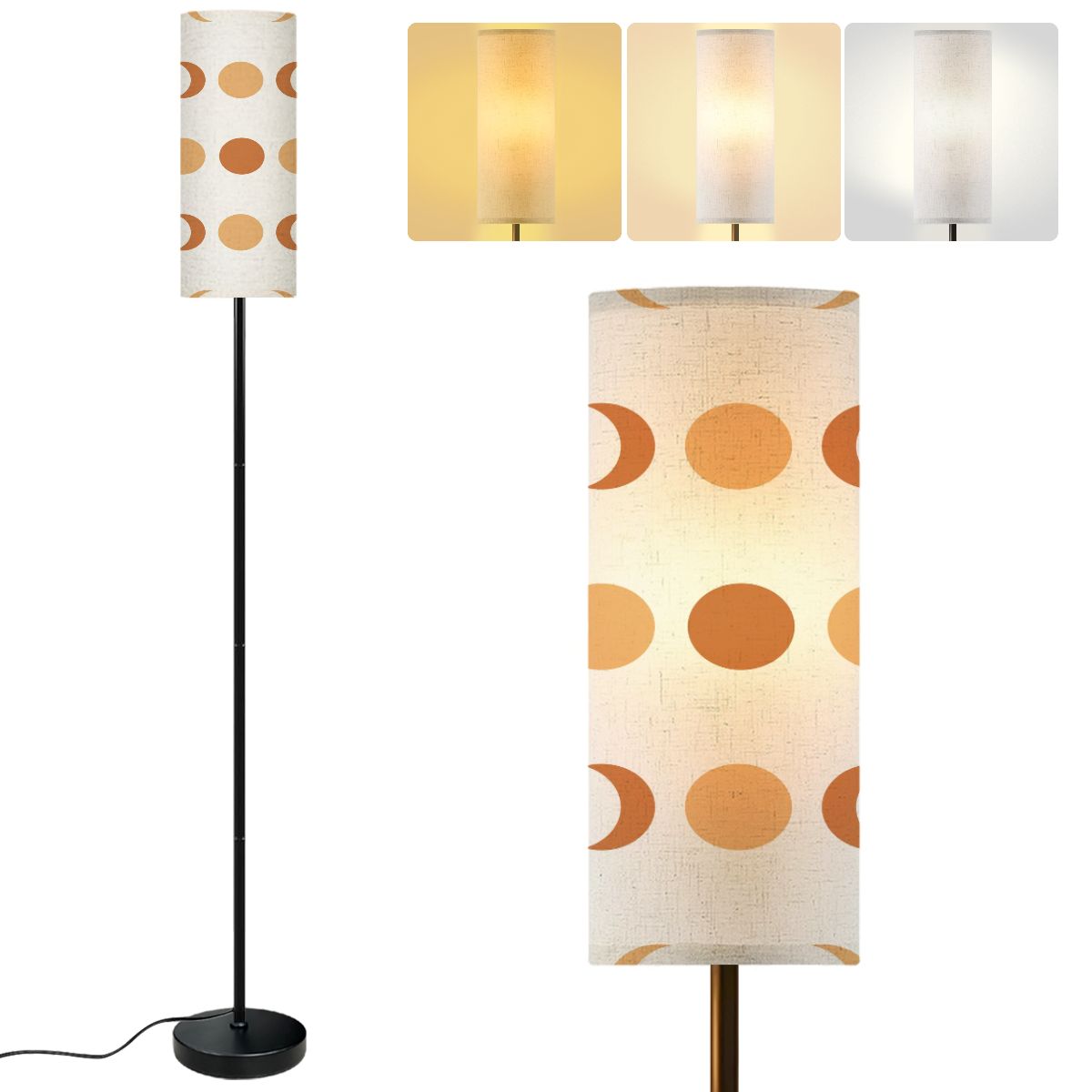 Modern Standing Floor Lamp Seamless pattern boho rainbows terracotta ...