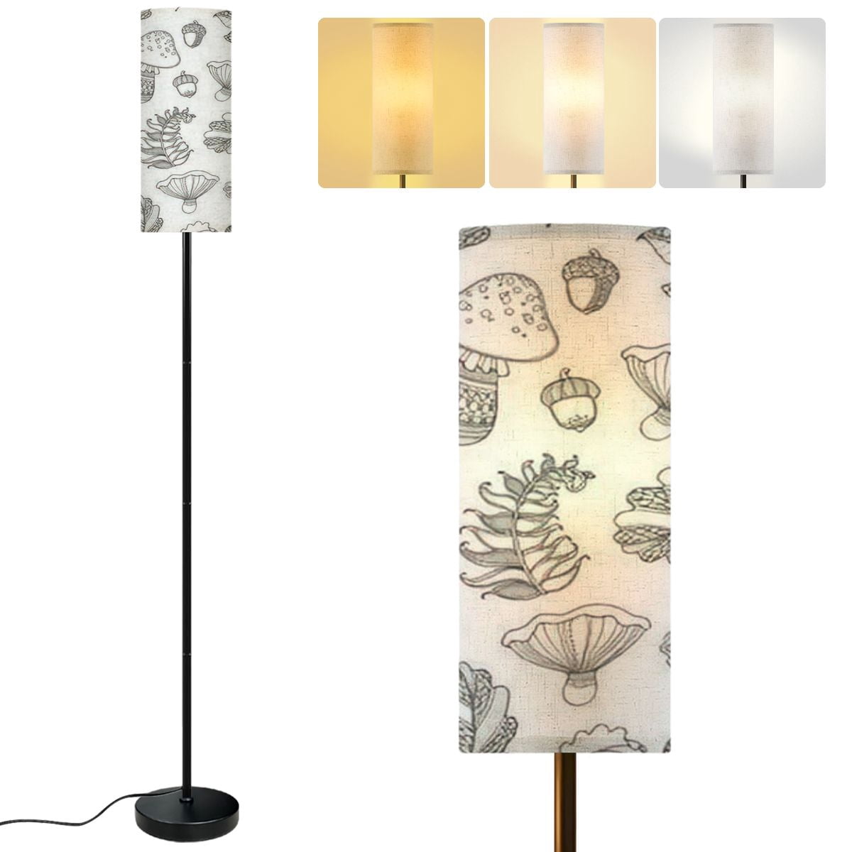 Modern Standing Floor Lamp Seamless pattern doodle style Ornate ...