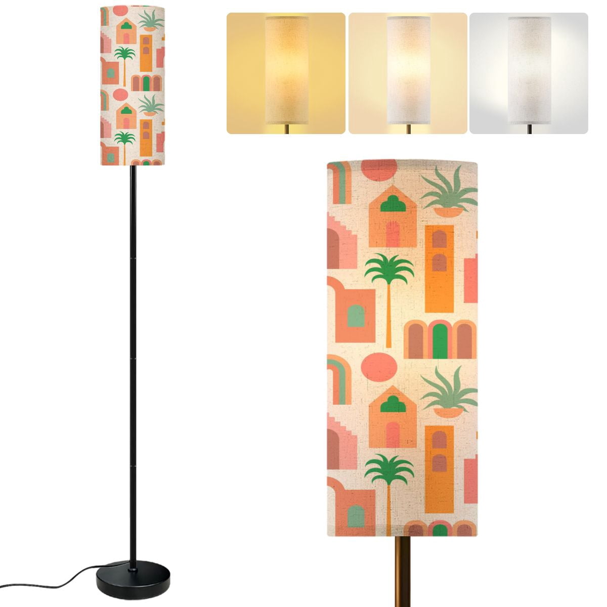 Modern Standing Floor Lamp Seamless pattern flat geometry architecture ...