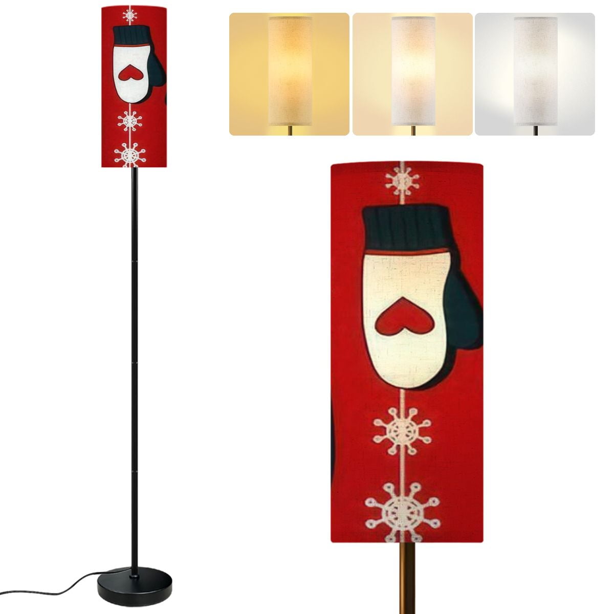 Modern Standing Floor Lamp Seamless pattern mittens Colorful ...