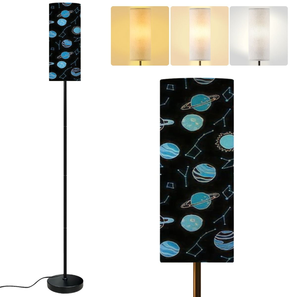 Modern Standing Floor Lamp Seamless pattern planets constellations ...