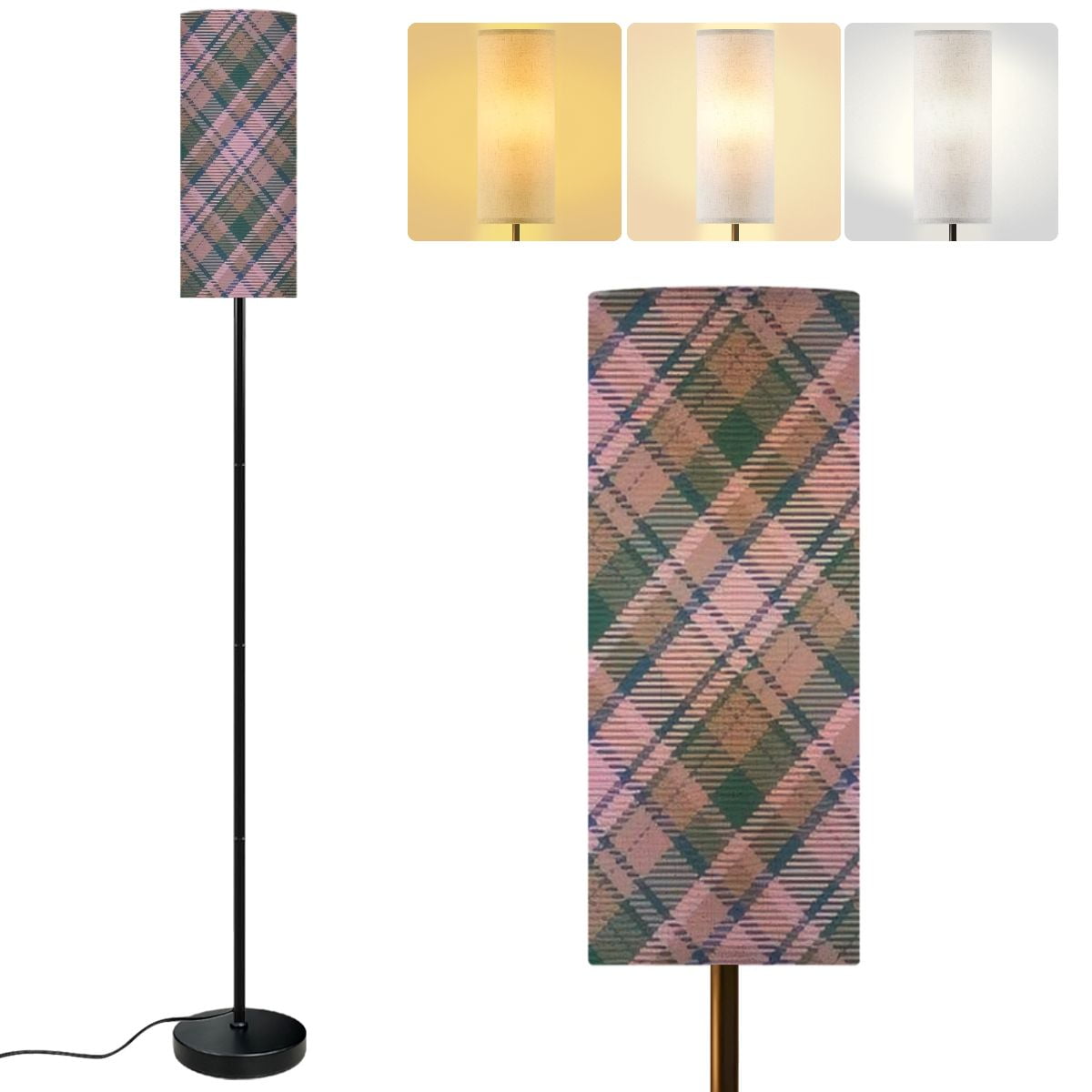Modern Standing Floor Lamp Seamless scottish tartan plaid Repeatable ...