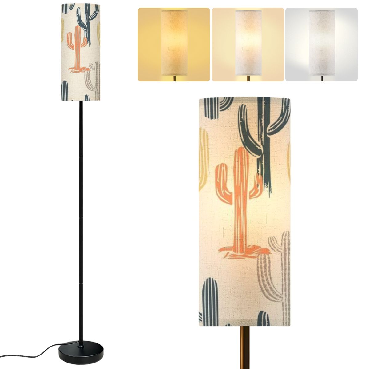 Modern Standing Floor Lamp Seamless summer cactus desert summer ...