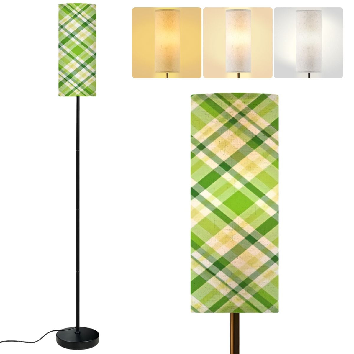 Modern Standing Floor Lamp Seamless tartan plaid pattern Checkered ...