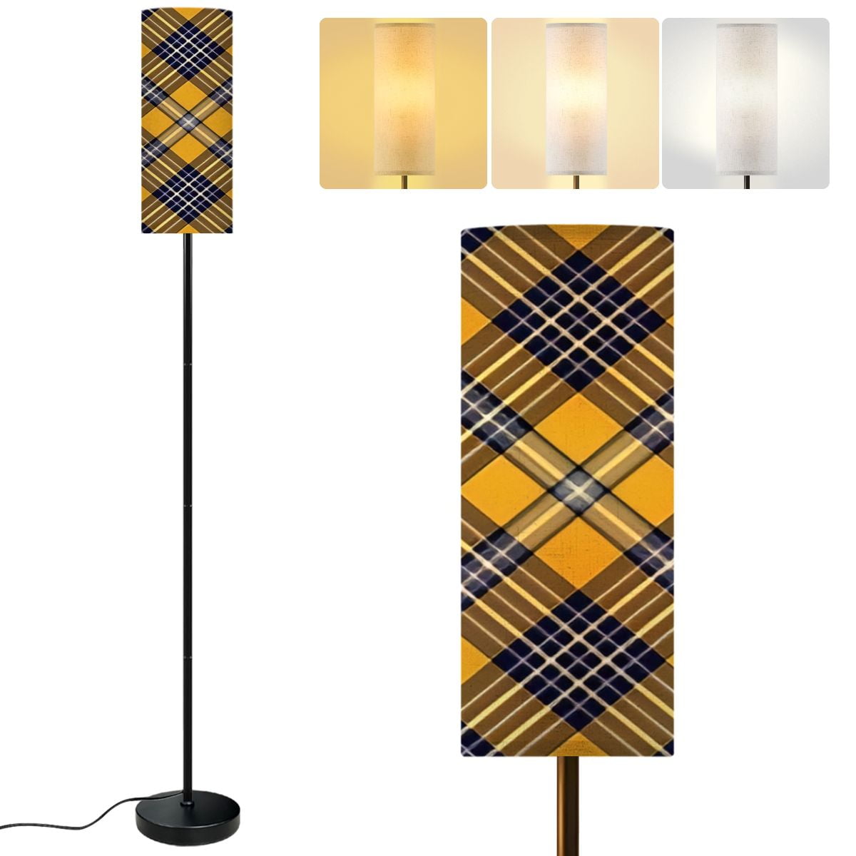 Modern Standing Floor Lamp Seamless tartan plaid pattern Fabric texture ...