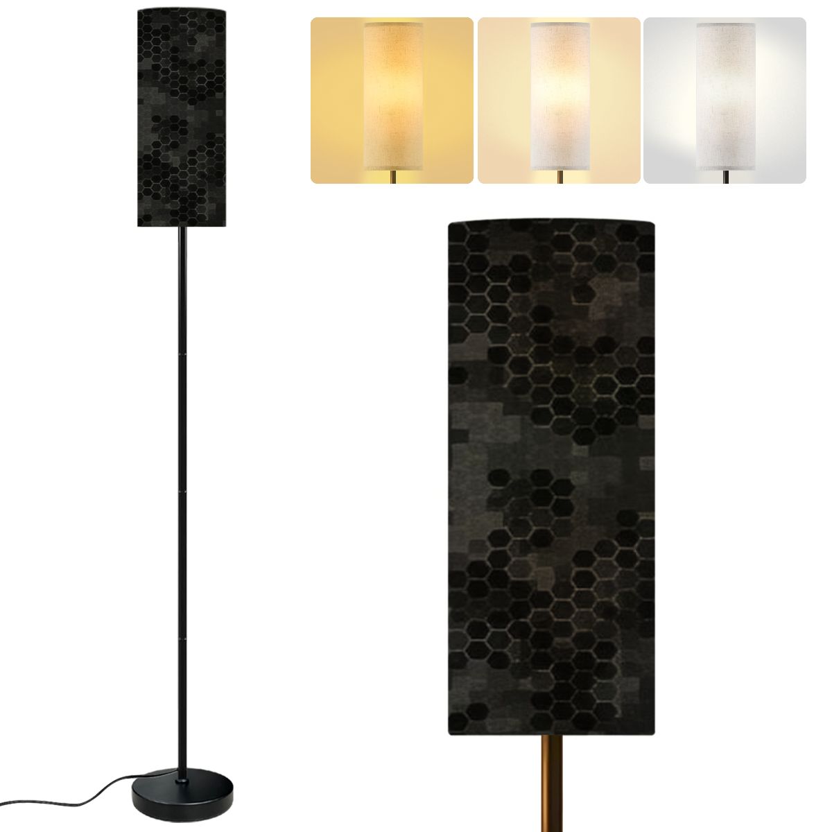 Modern Standing Floor Lamp Seamless texture dark gray grid Abstract ...
