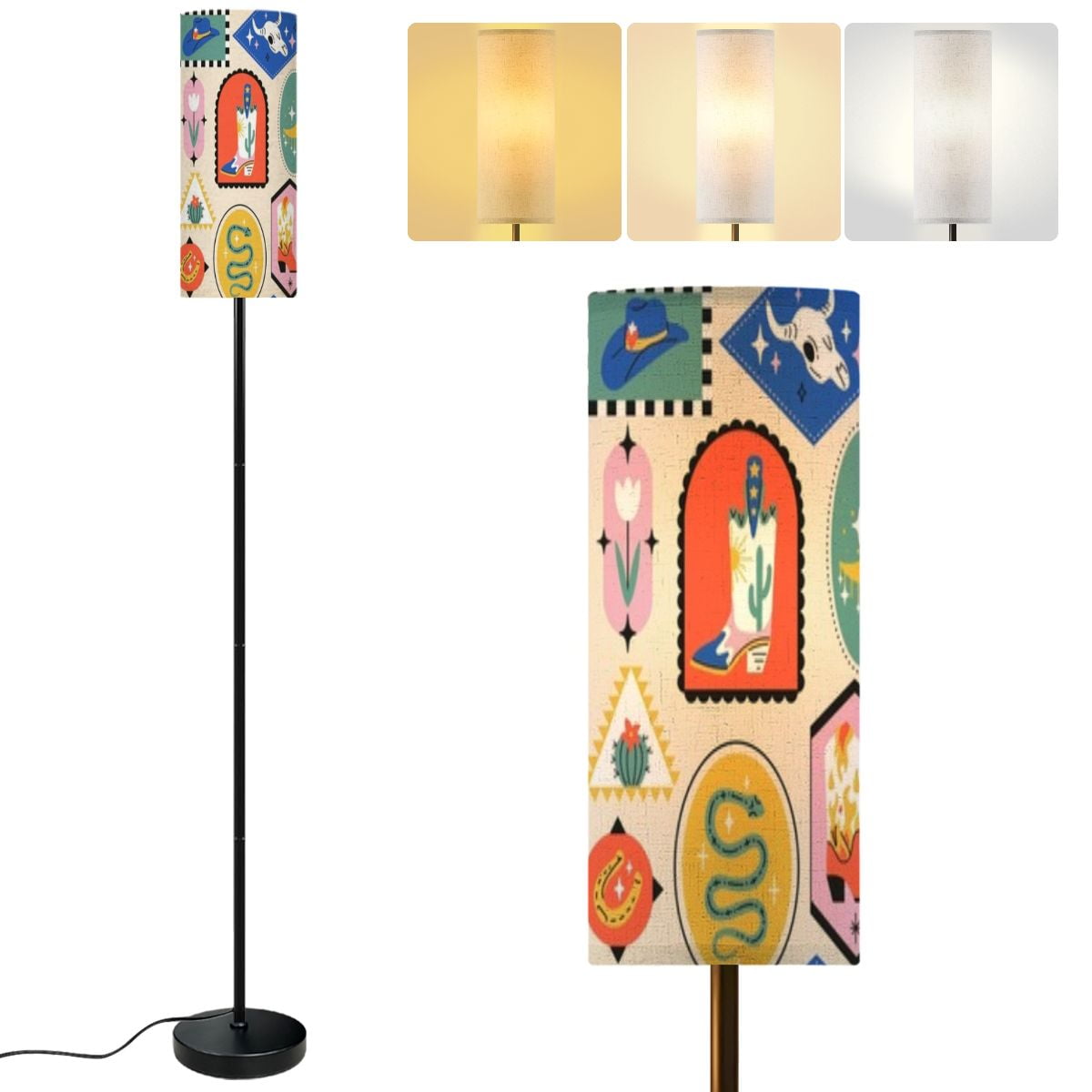 Modern Standing Floor Lamp Seamless various style trendy cowboy boots ...