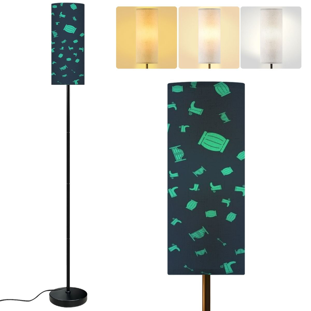 Modern Standing Floor Lamp Set powder barrel Crossed arrows Cowboy boot ...